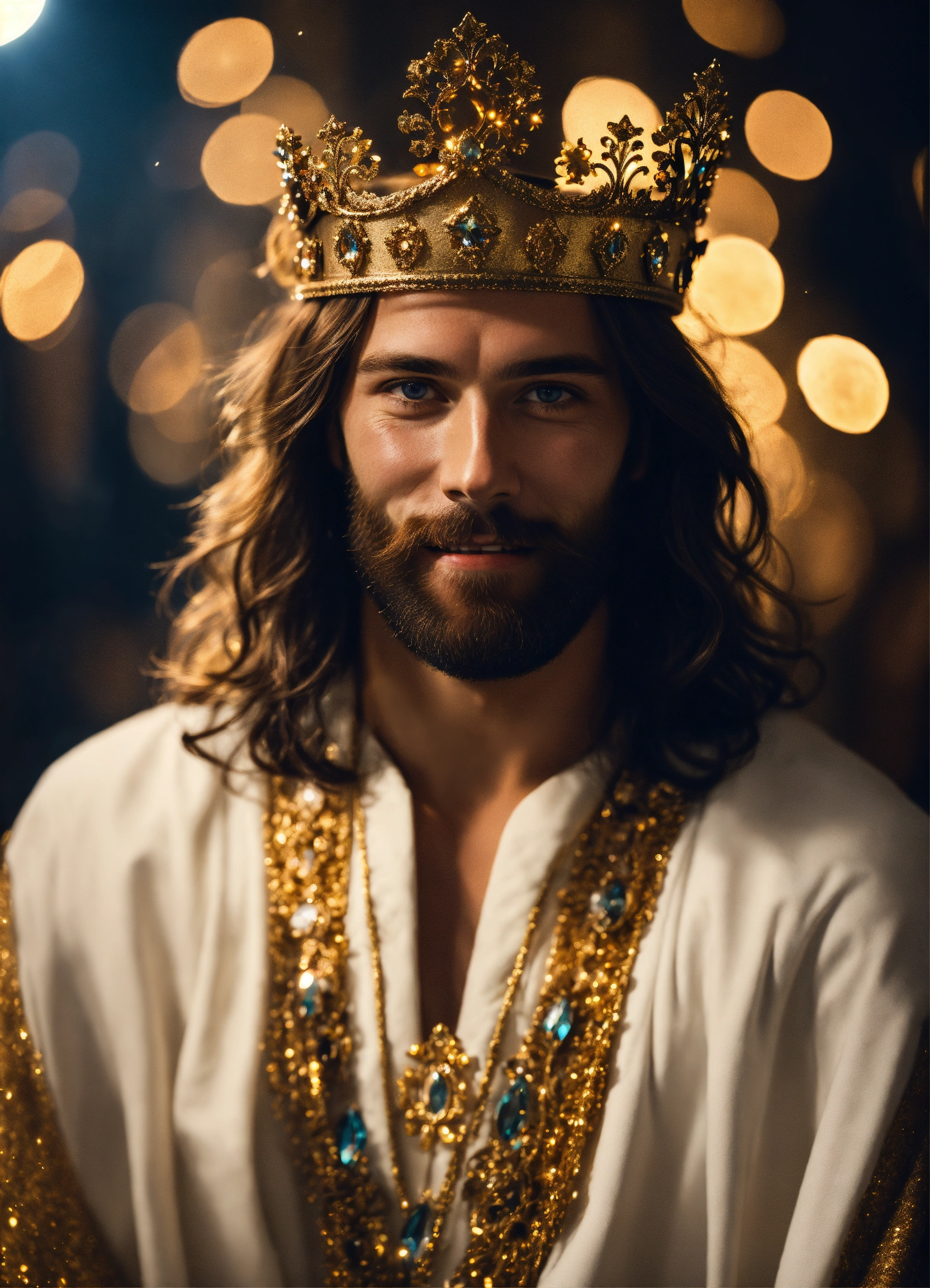 Lexica - Iconoclastic 3/4 surreal photo portrait of happy, smiling ...