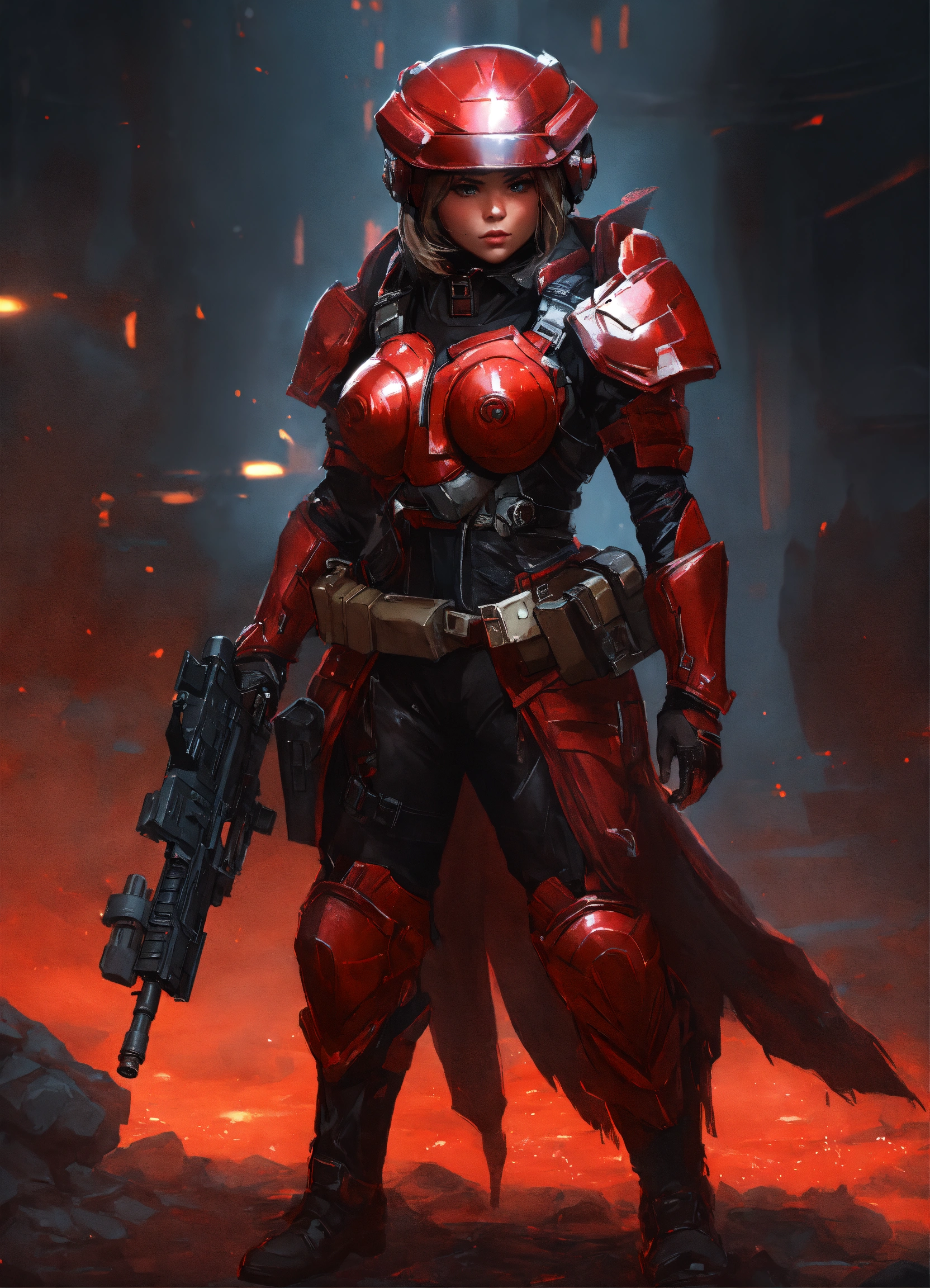 Lexica - Full body of an dwarf sci fi soldier wearing heavy sci fi ...