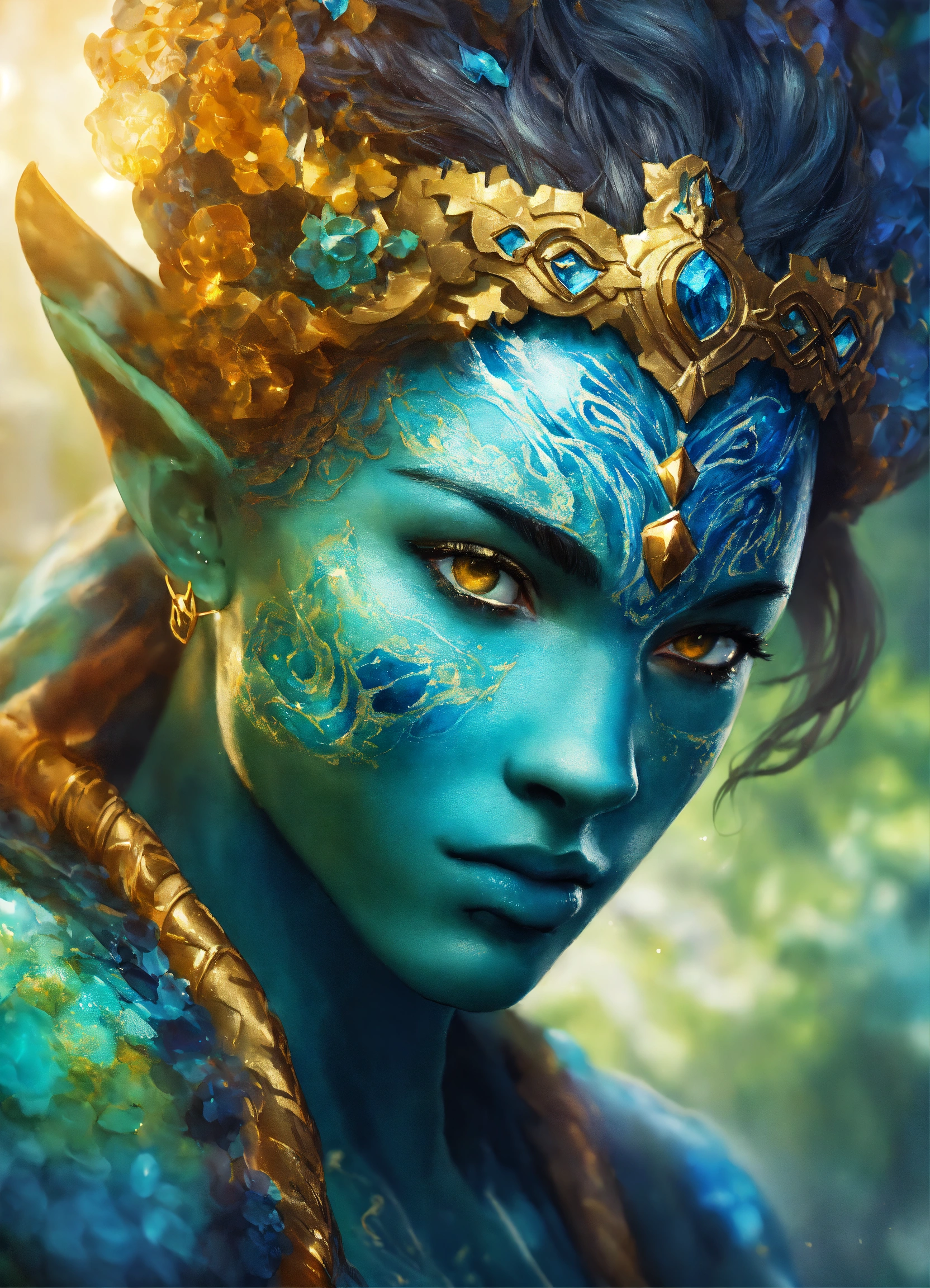 Lexica - A magnificently powerful Genasi, an elemental humanoid with ...