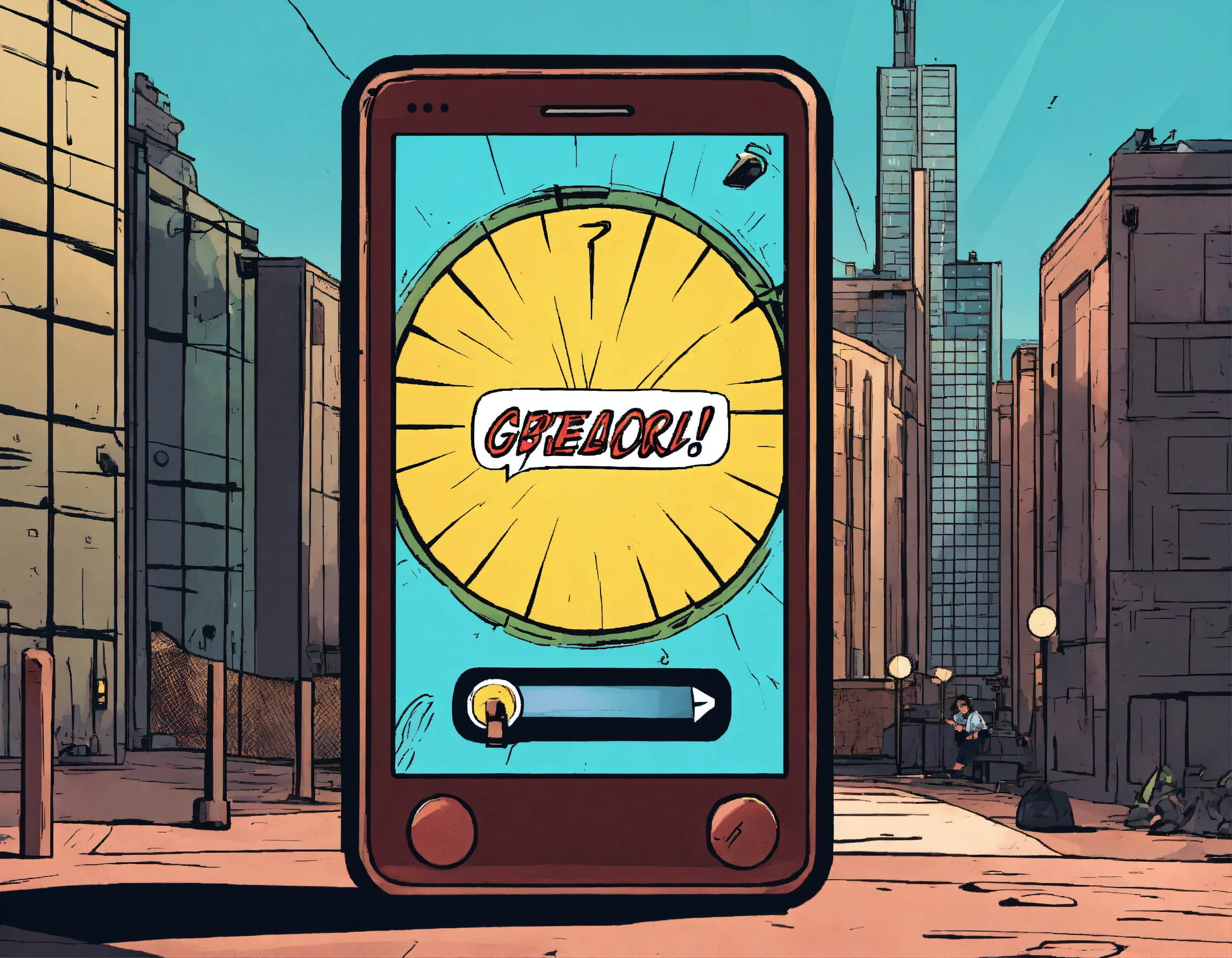 Lexica - Smartphone is ringing. comic style