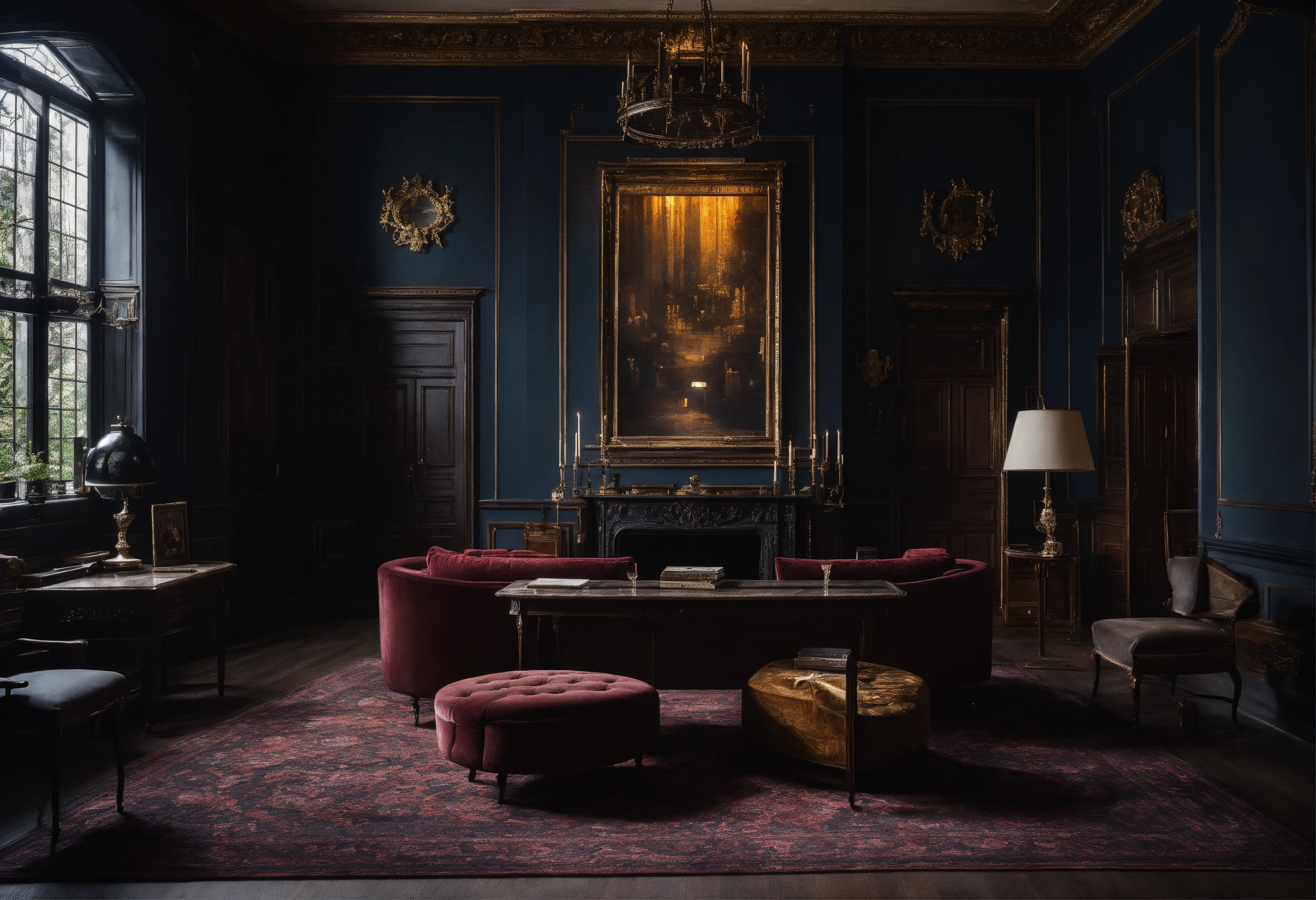 Lexica - A dark modern manor lord room