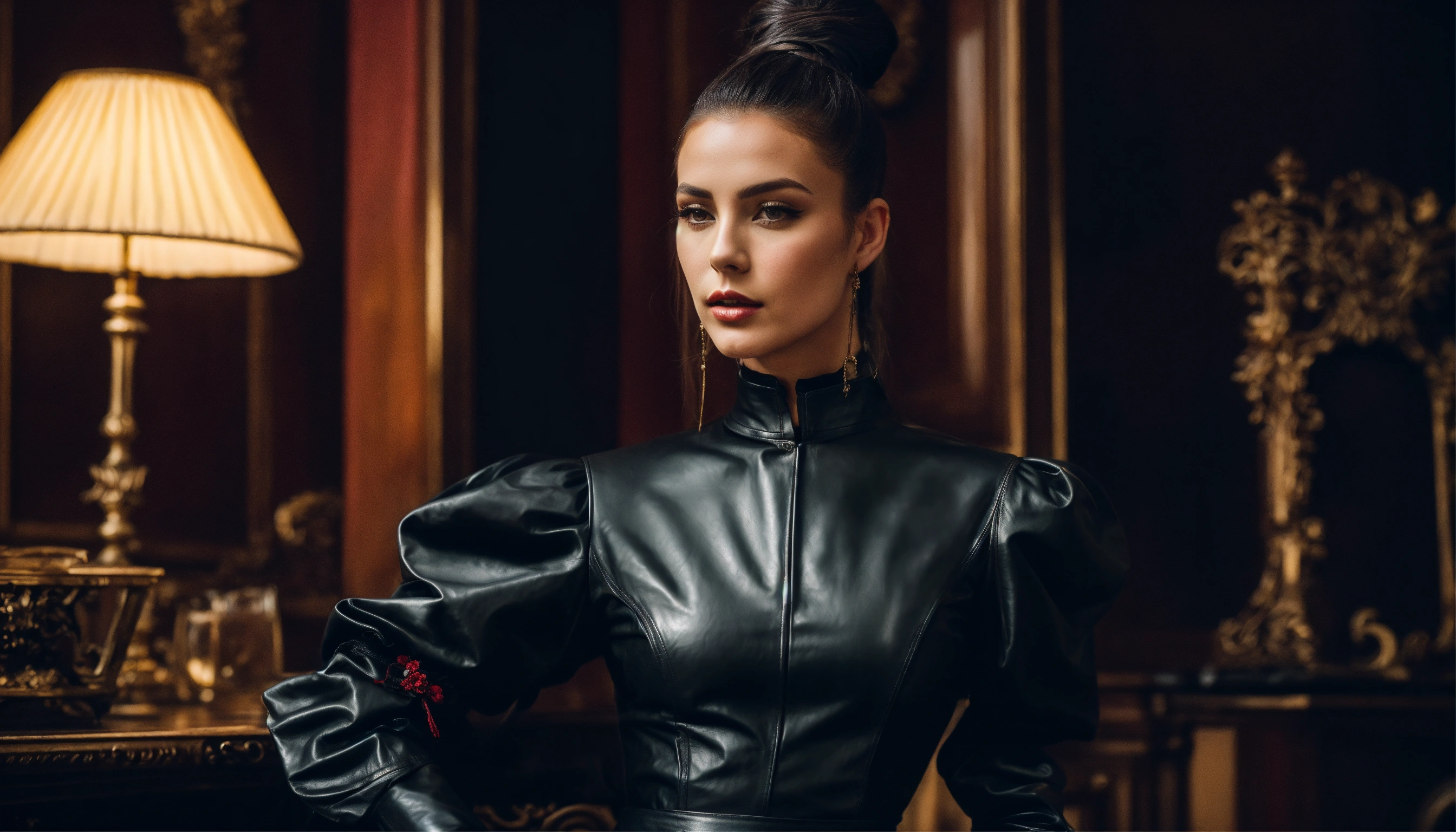 Lexica - Stunning european mistress woman fashion model sitting ...