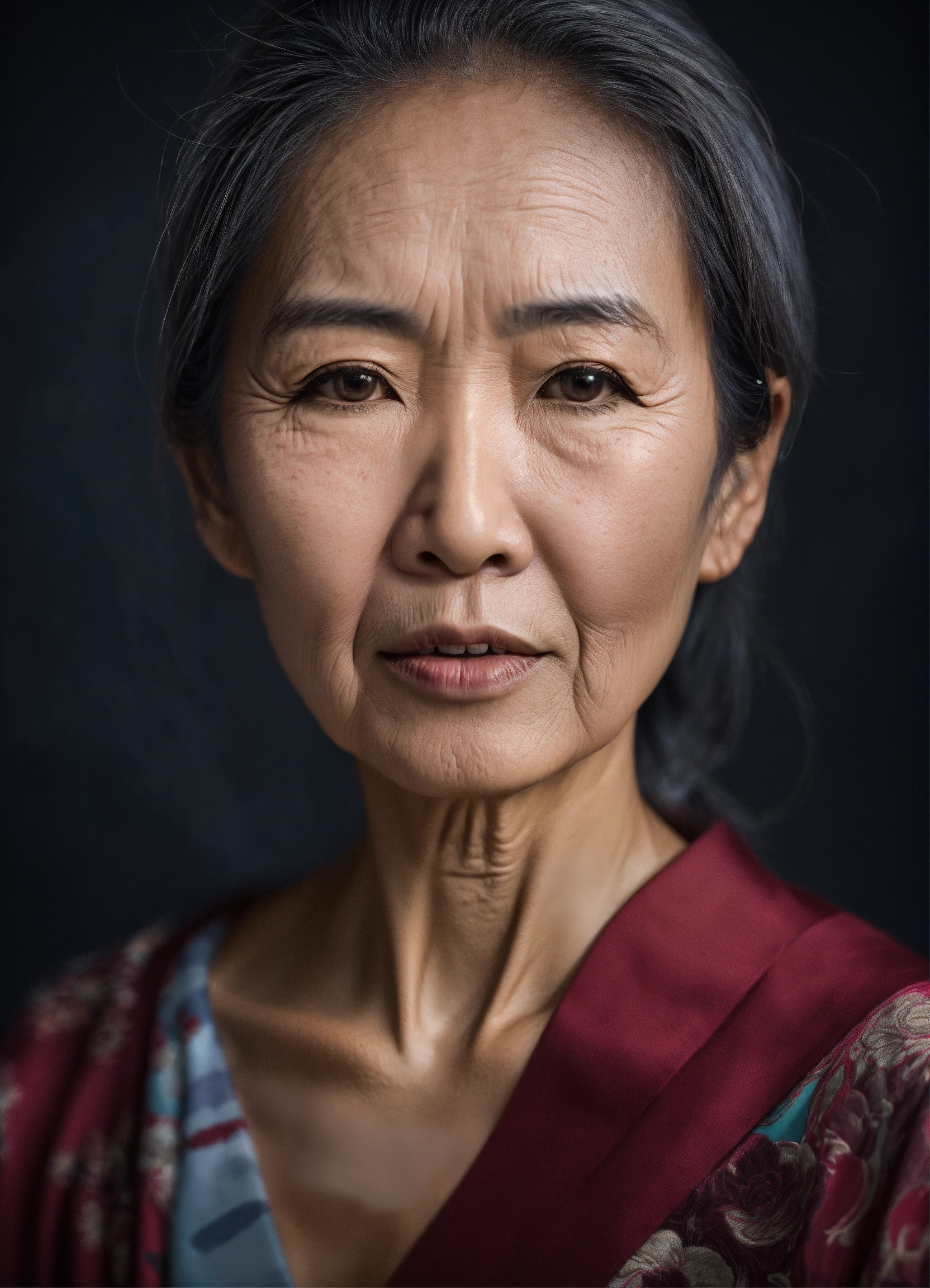 Lexica - Perioral aging,middle aged asia woman,cyber realistic