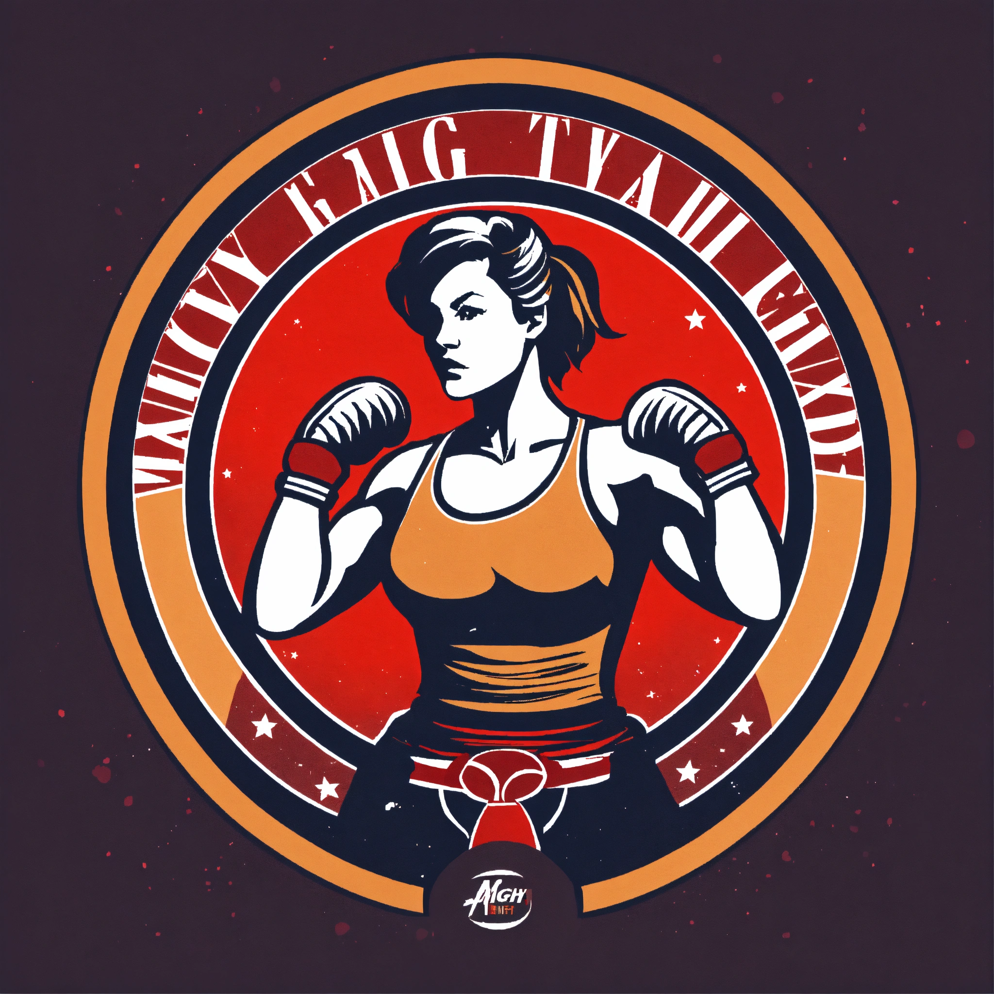 Lexica - Simple logo for a show about women boxing called "Mighty Atoms"