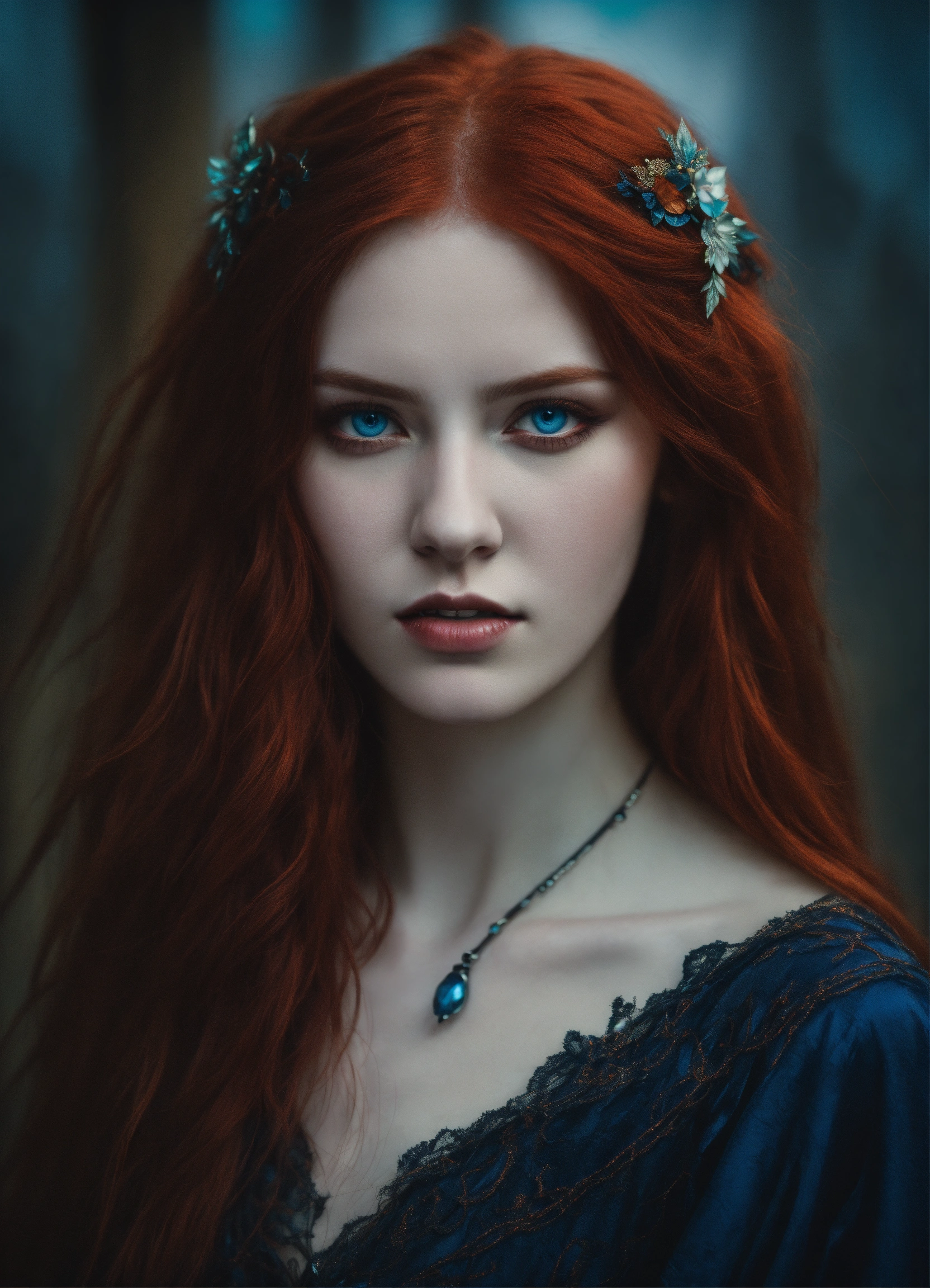 Lexica - Highly detailed portrait of russian 20-year-old woman, dark ...