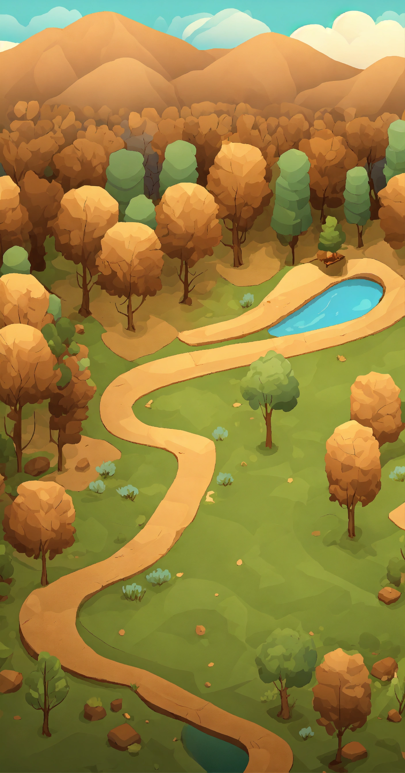 Lexica - 2d isometric flat brown empty plain flat landscape from ...