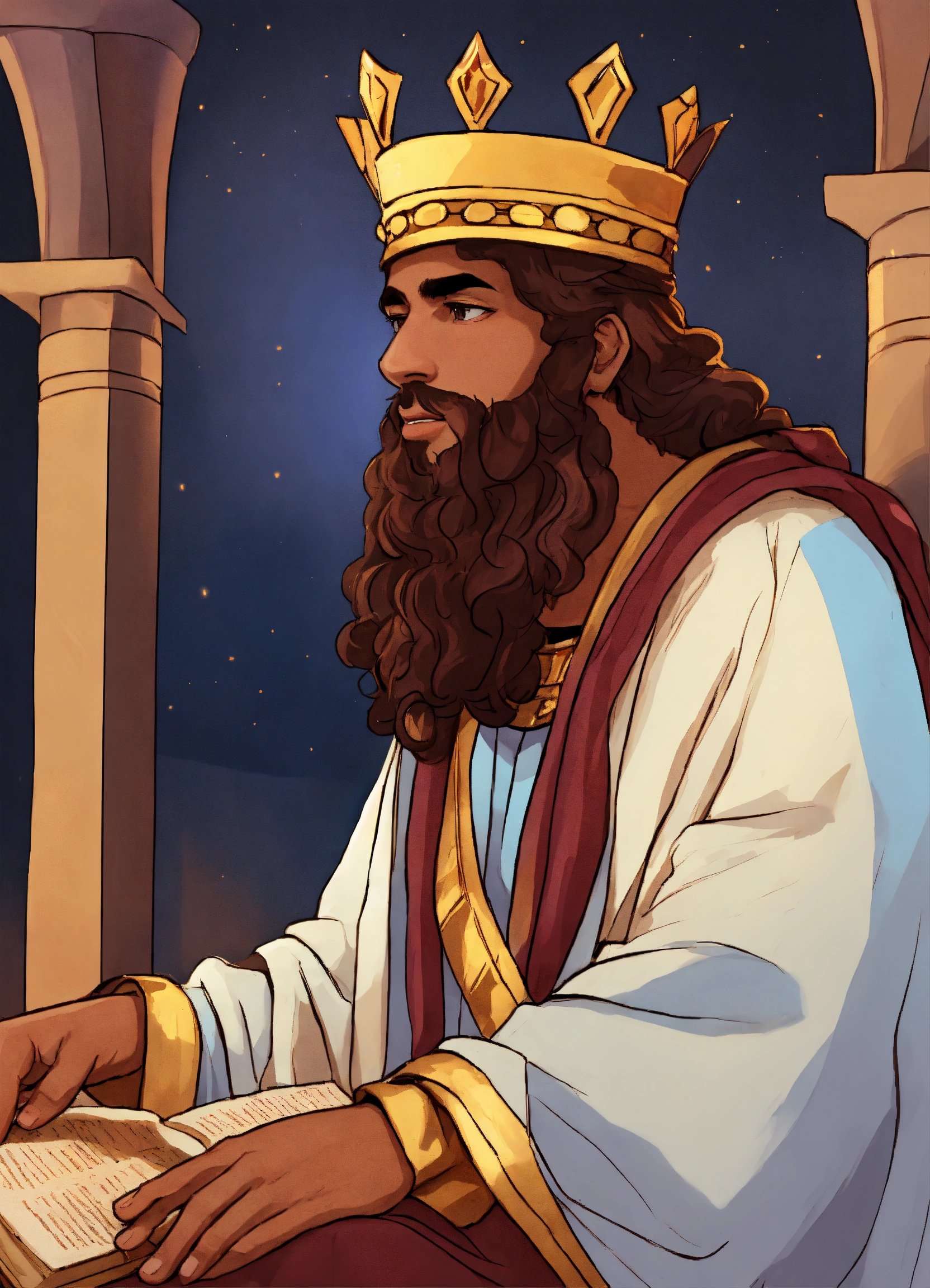 Lexica - 25 year old king solomon from the bible, 2d cartoon