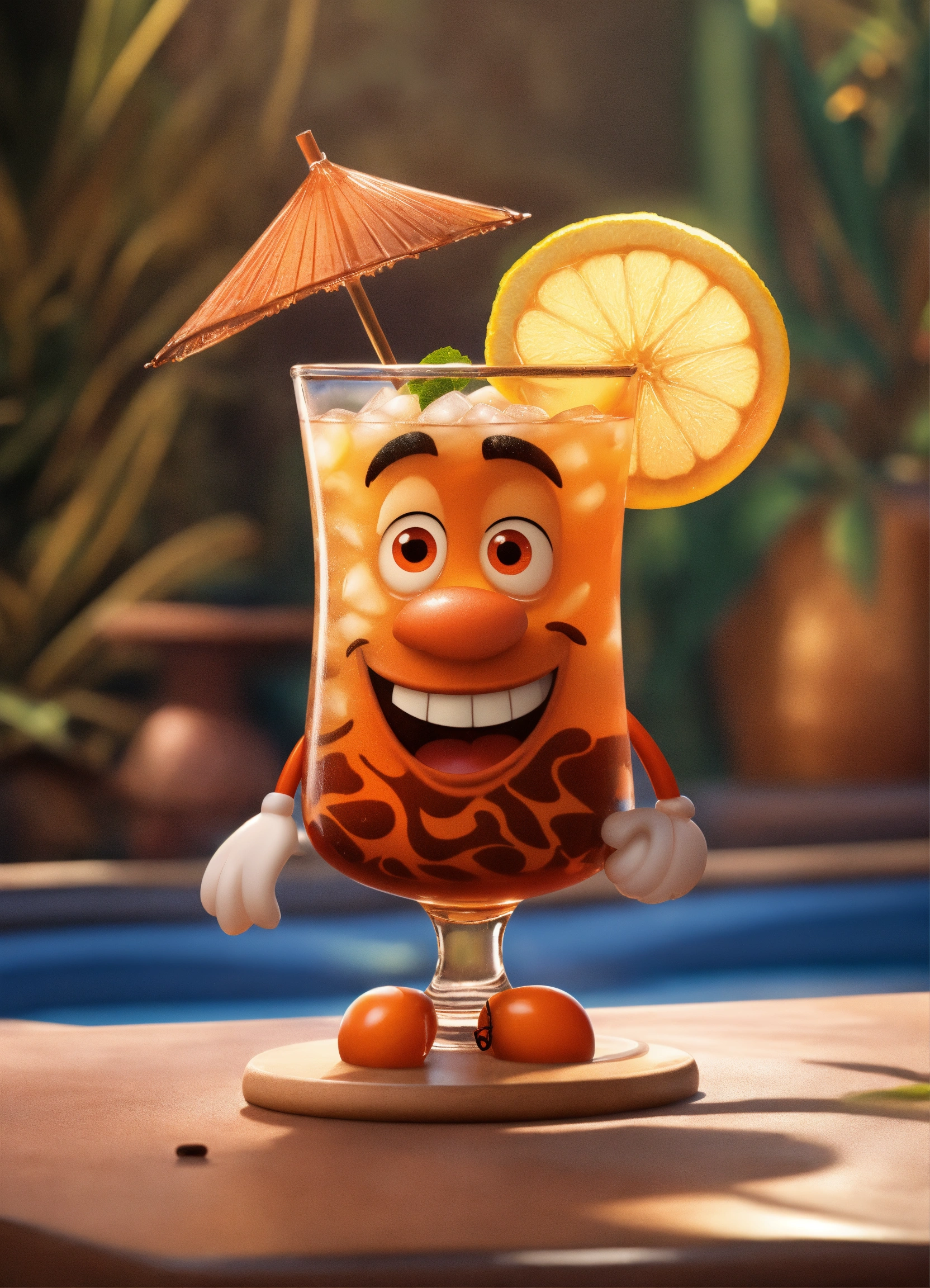 Lexica - Cartoon style, well shaded, smooth, pixar, Cuba libre cocktail ...