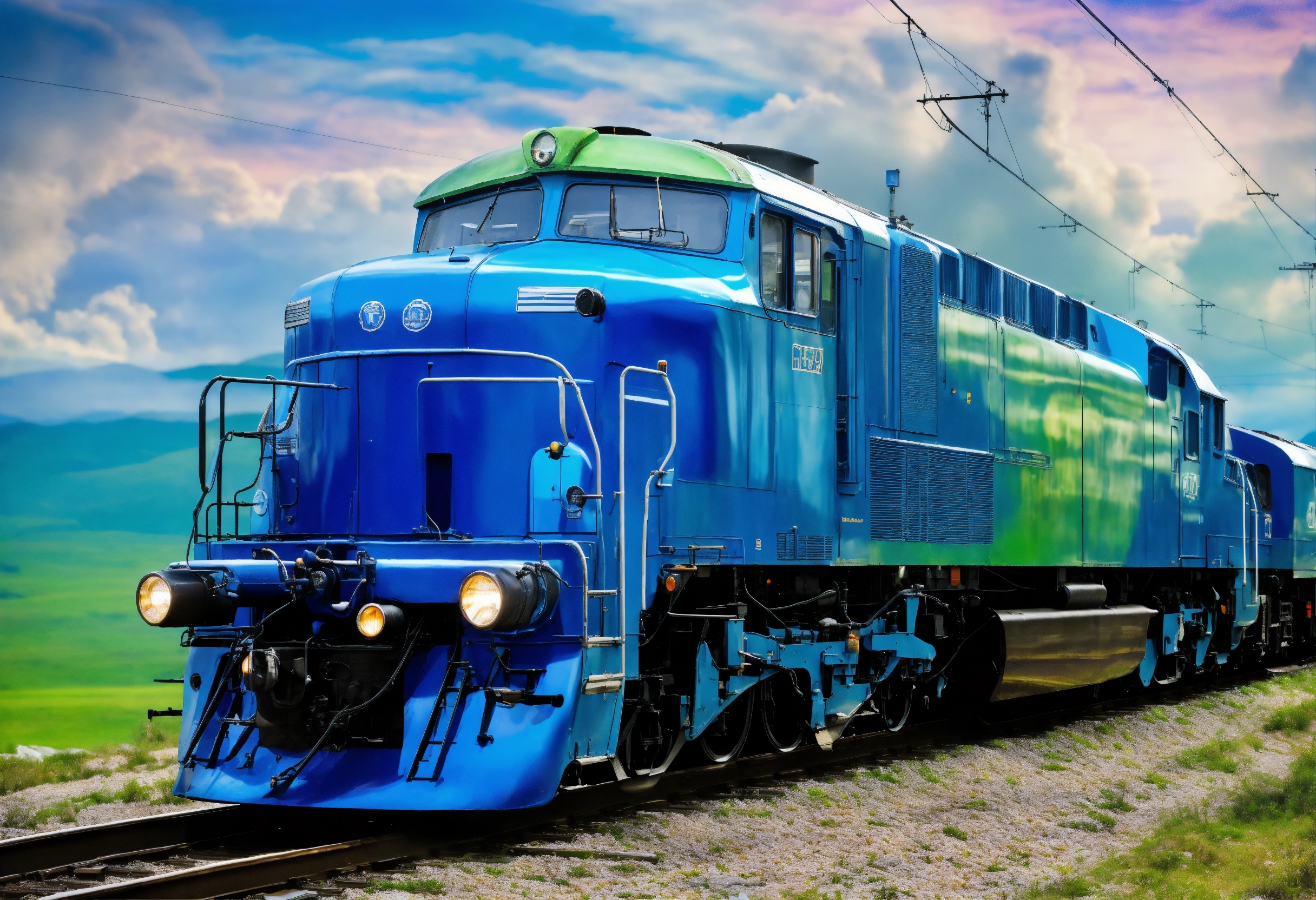 Lexica - Blue Locomotive of the future Shining in a Underwate world,spring