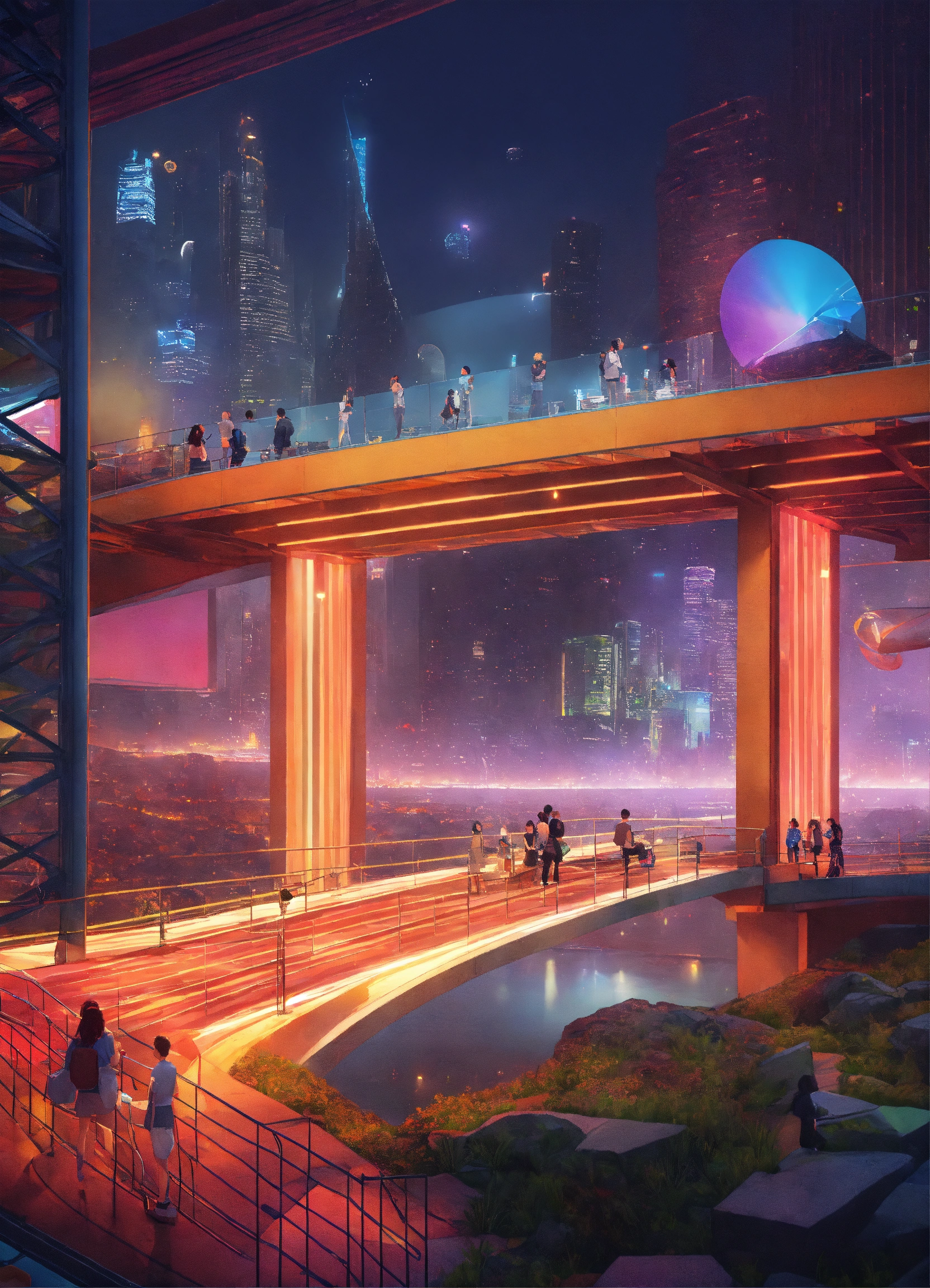 Lexica - Visualize a futuristic bridge, symbolizing connection and ...