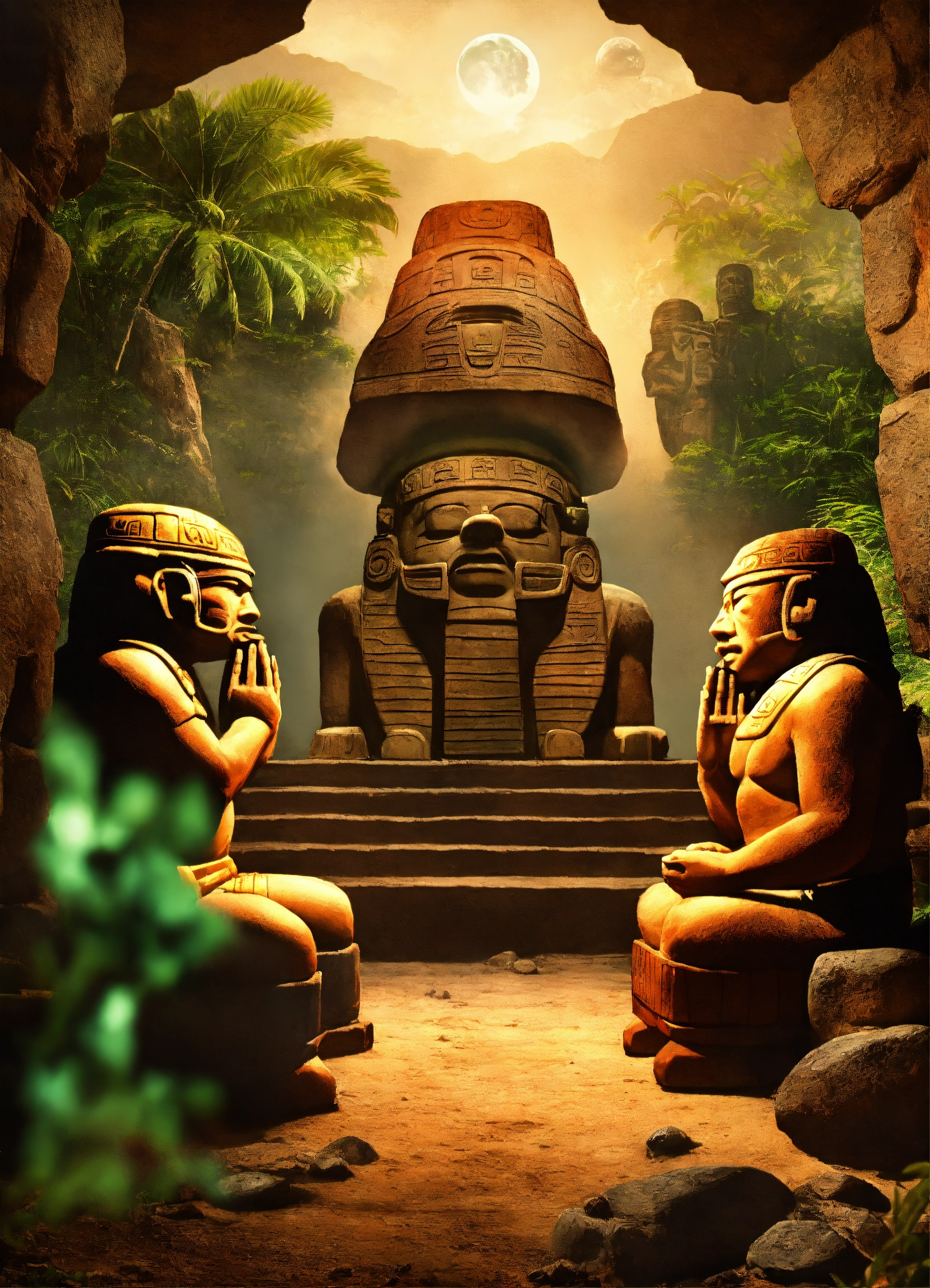 Lexica - Olmec people praying to the aliens