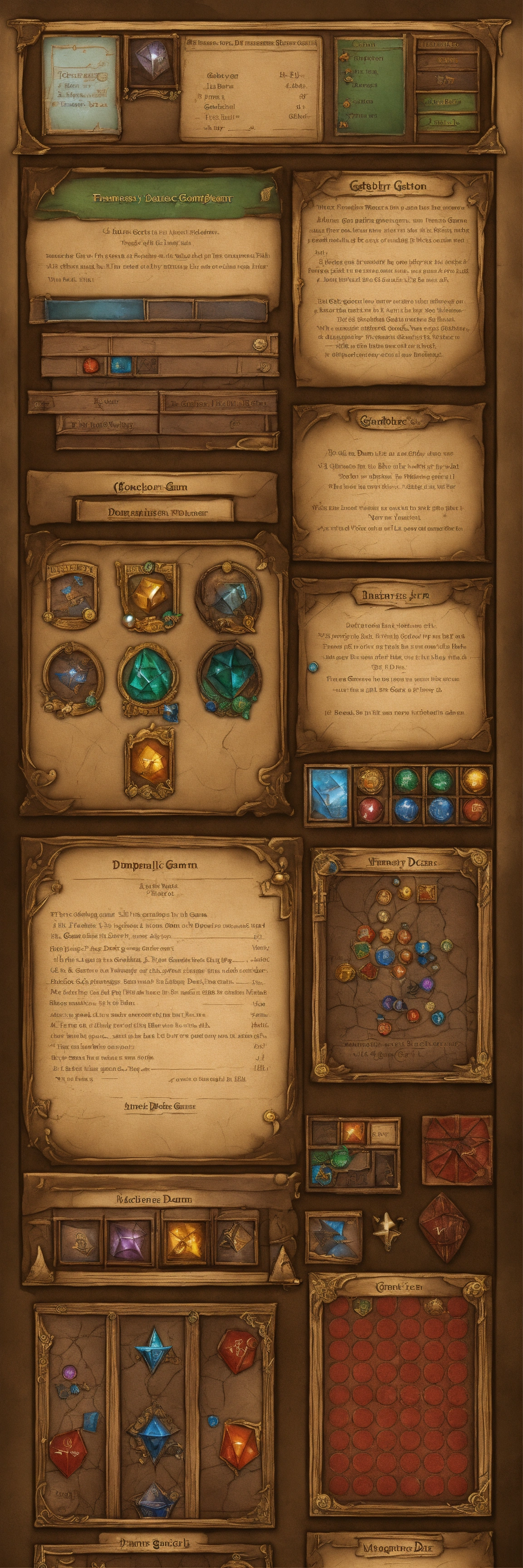 Lexica - Fantasy game frames, boards, sheets, buttons, components ...