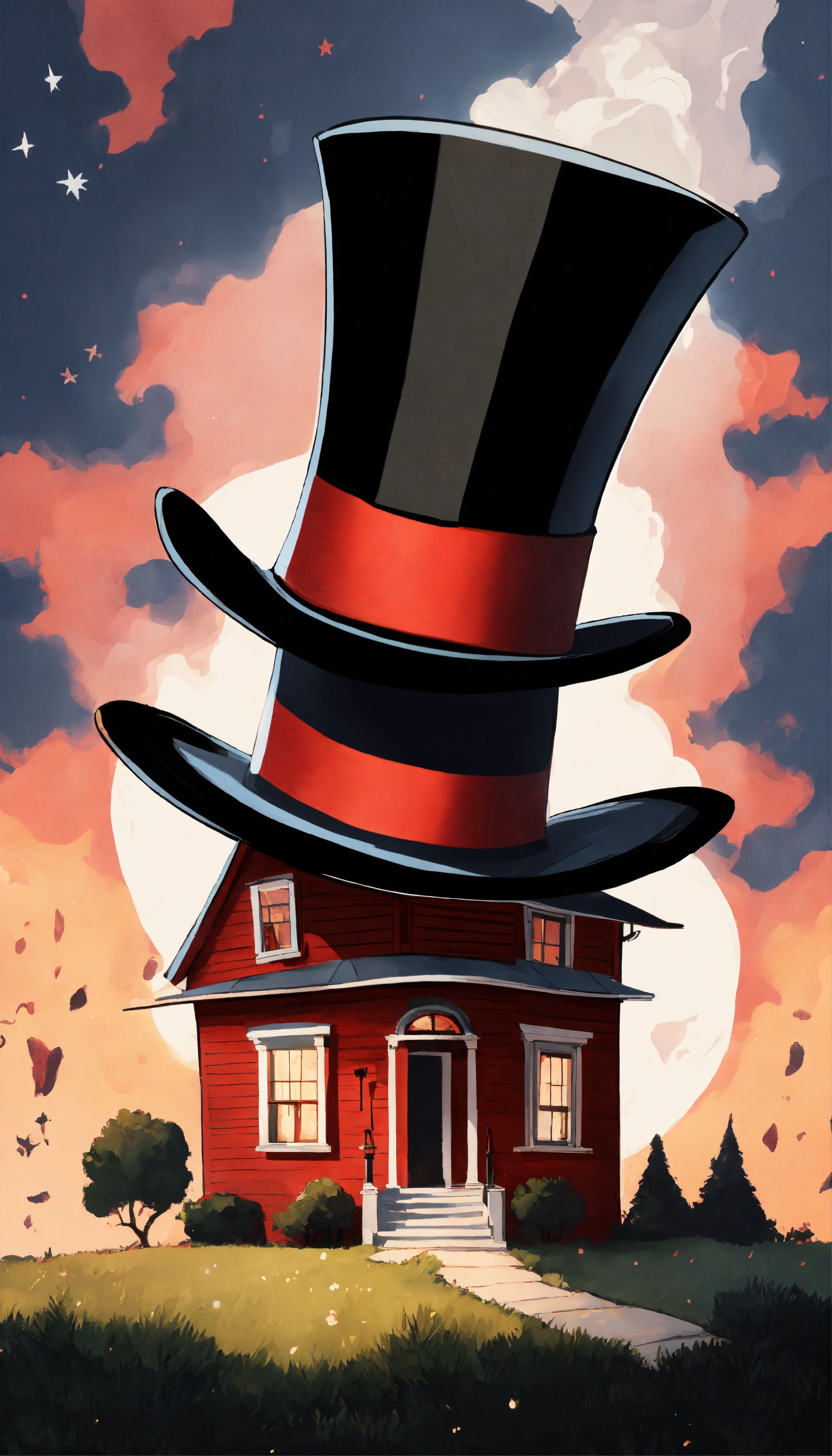 Lexica - In the center of the image is a classic black magician's top ...