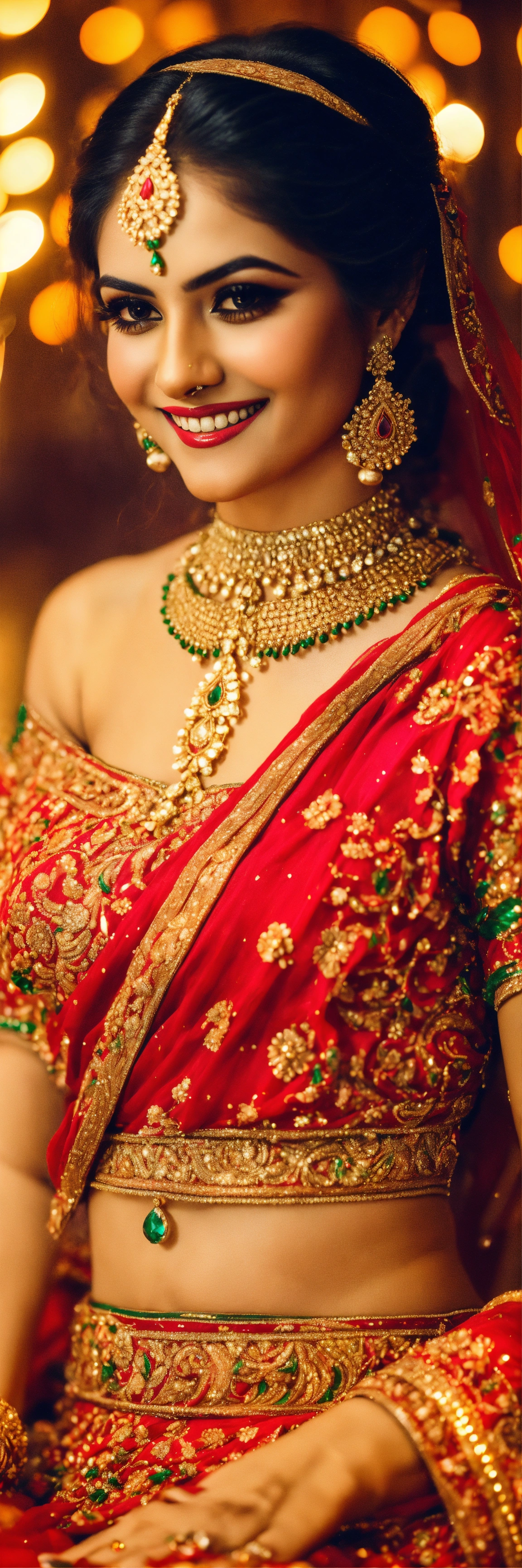 Lexica - Beautiful persian woman , bridal lehnga , tiny bra, jewellery ...
