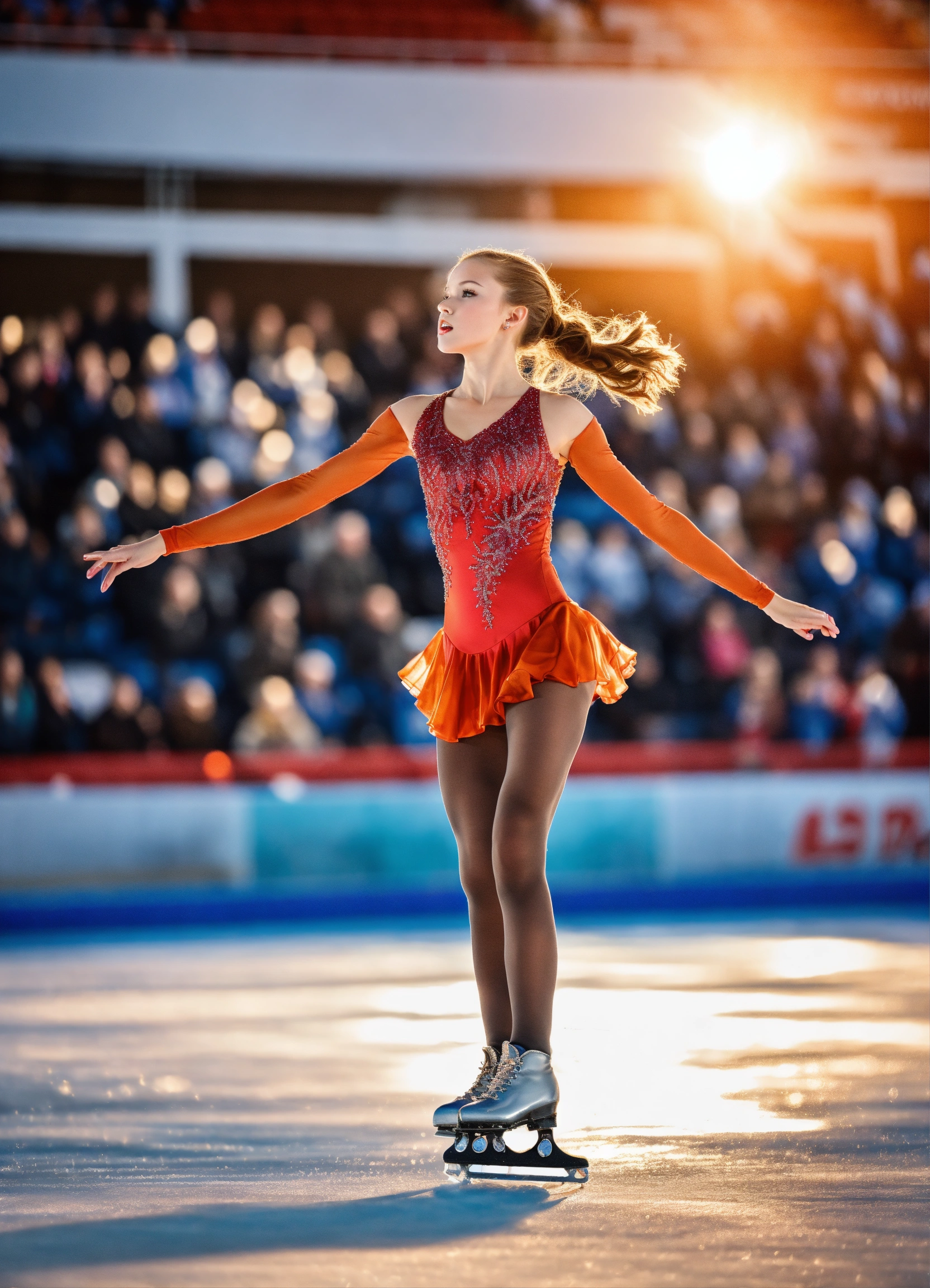 Lexica - Figure skating competition girl in a beautiful shiny dress ...