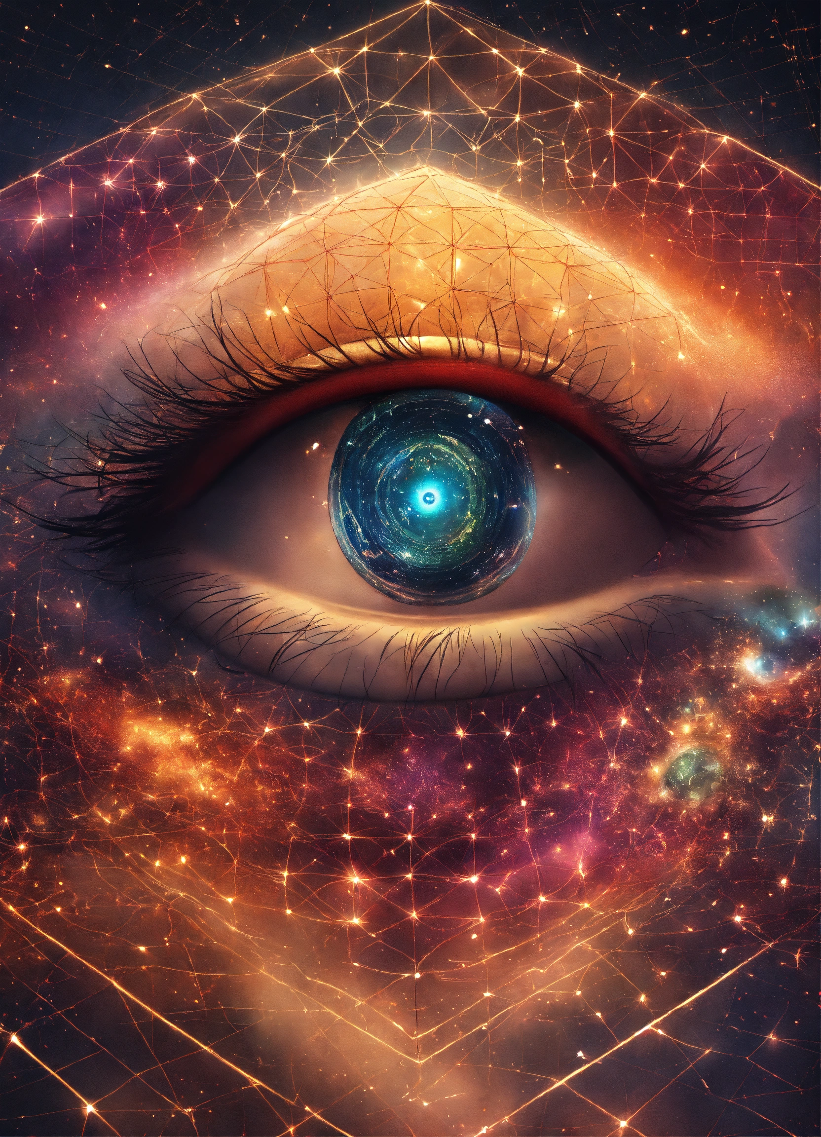 Lexica - Universe in form of an eye coming out of head of human ...