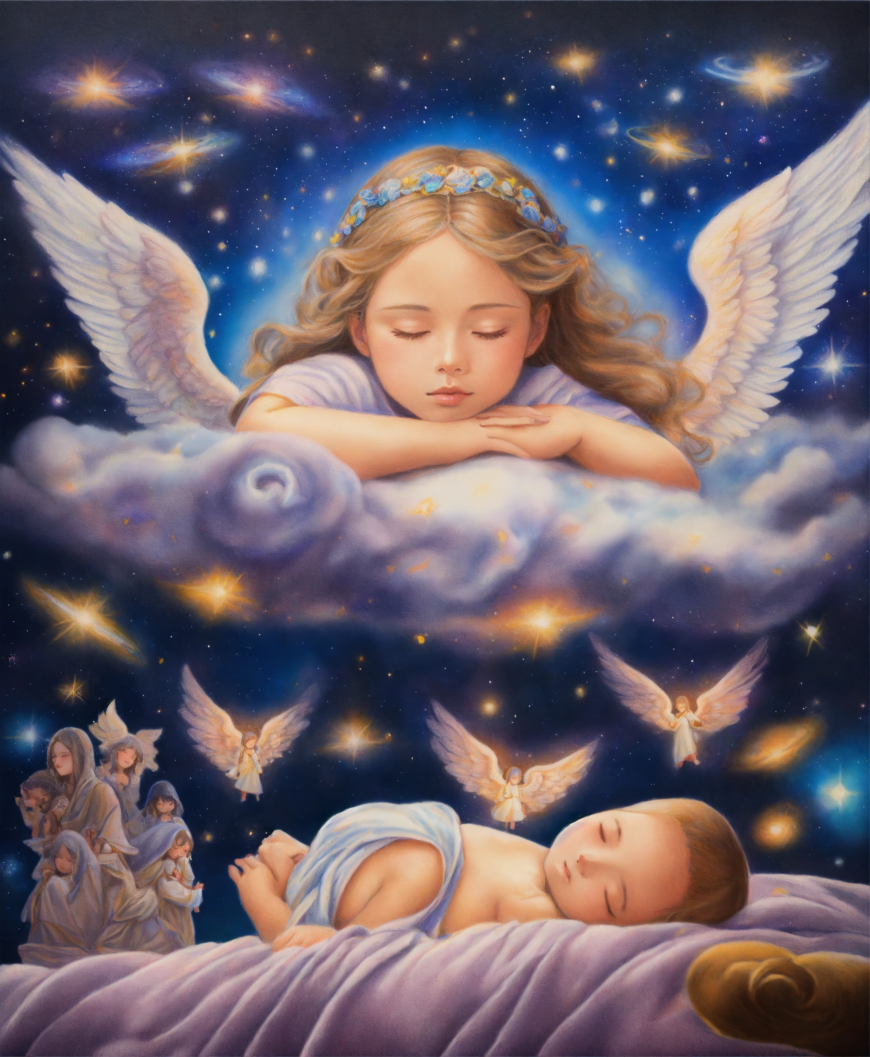 Lexica - Colored pencil realistic drawing of a beautiful child sleeping ...