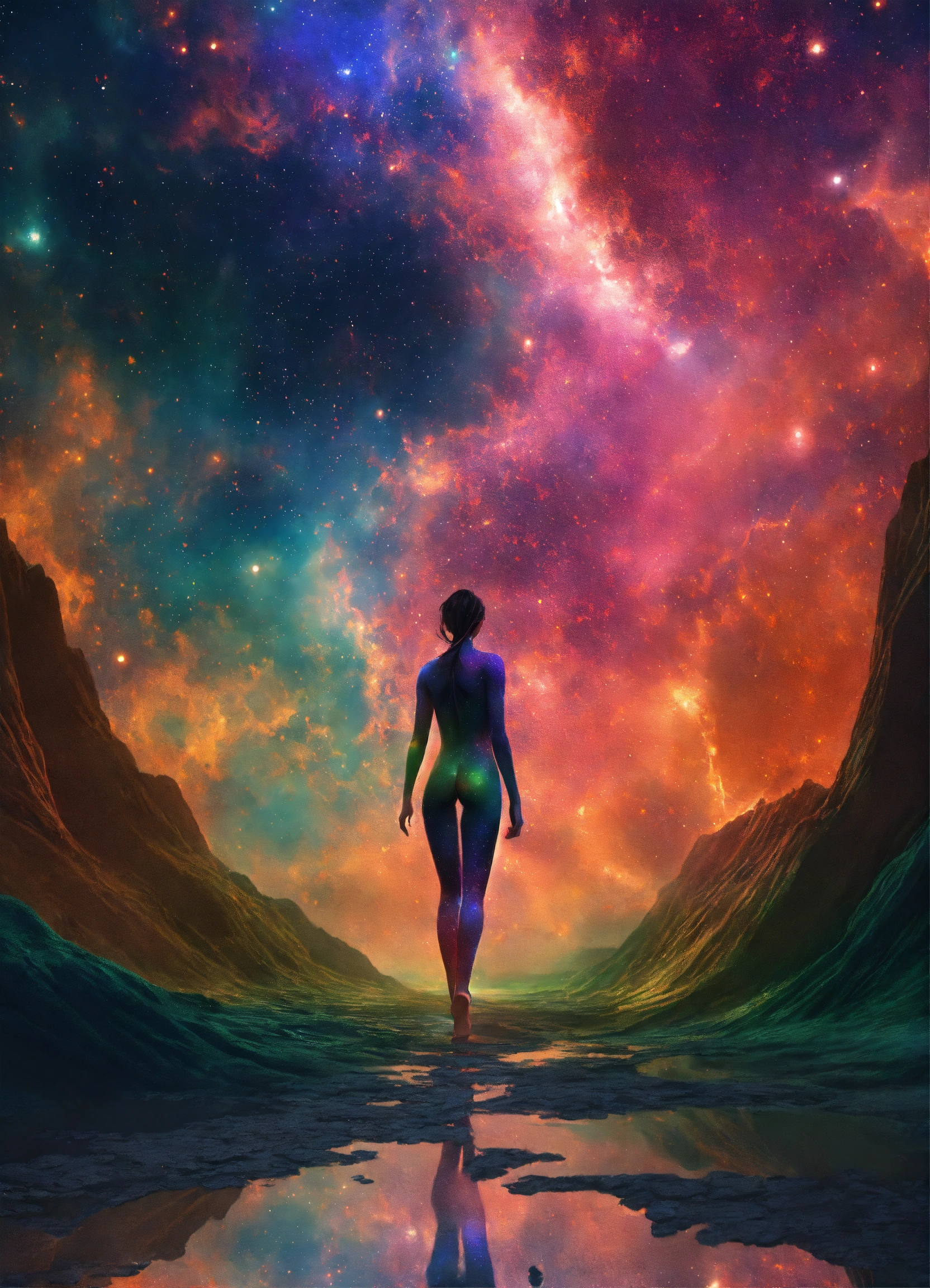 Lexica - Genderless body shadows intertwined, galaxy inspired, HD ...