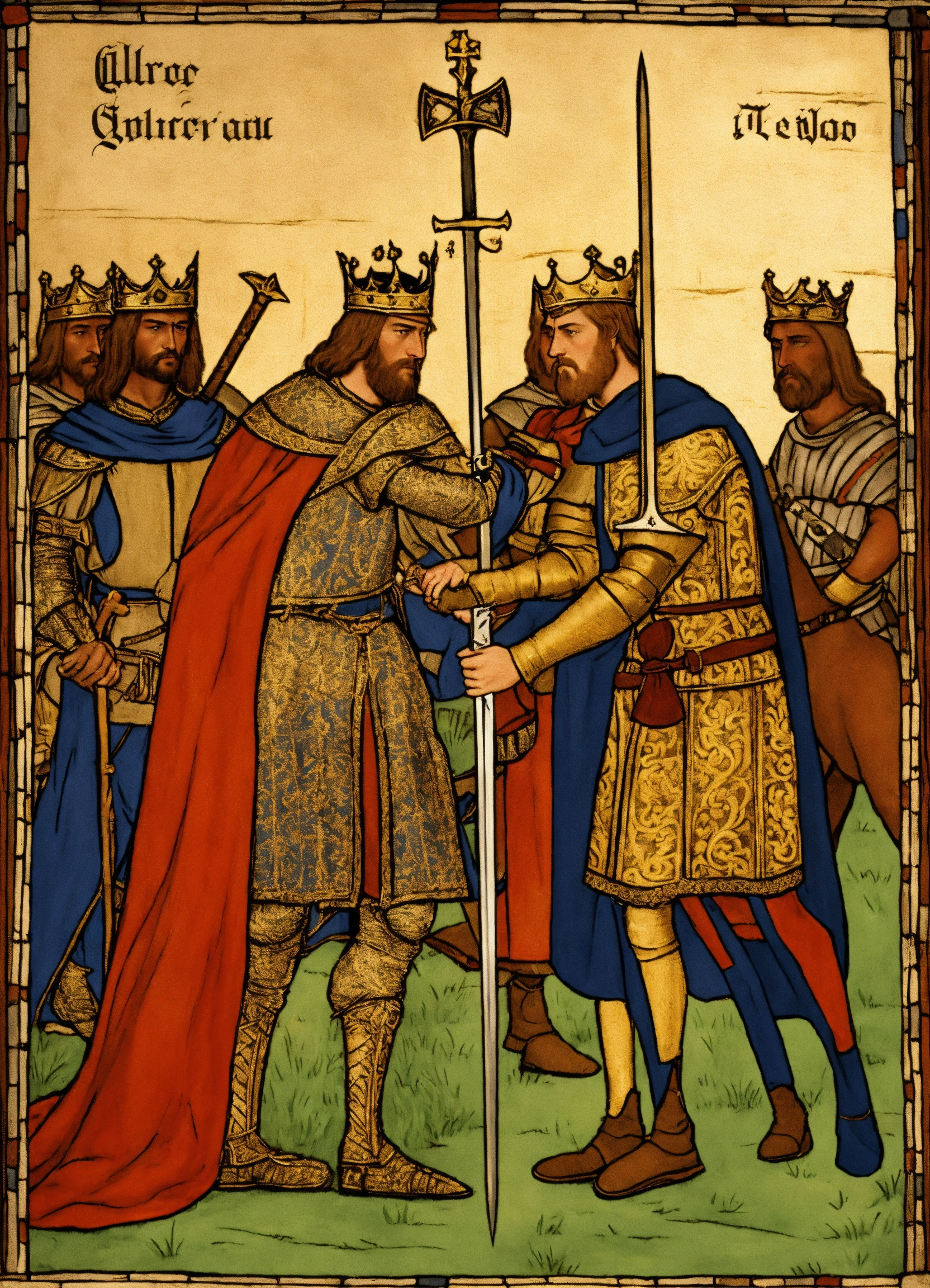Lexica - Medieval, royal king carry a sword and give it to the warrior ...