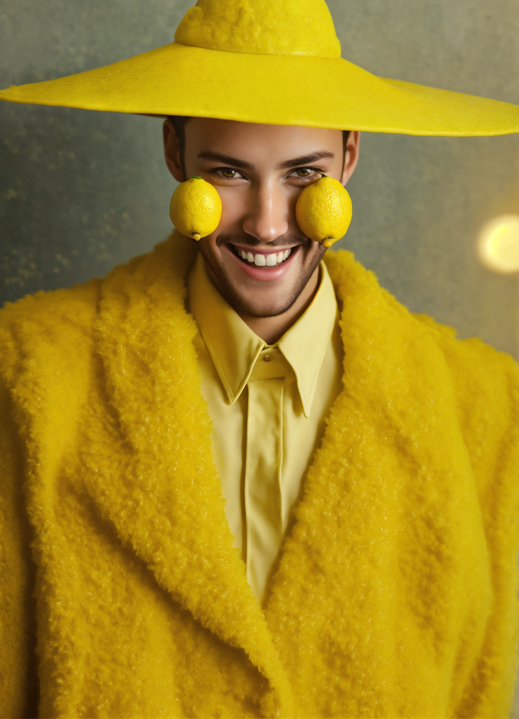 Lexica - Medium close-up, A lemon with weird smiling human face, wtf ...