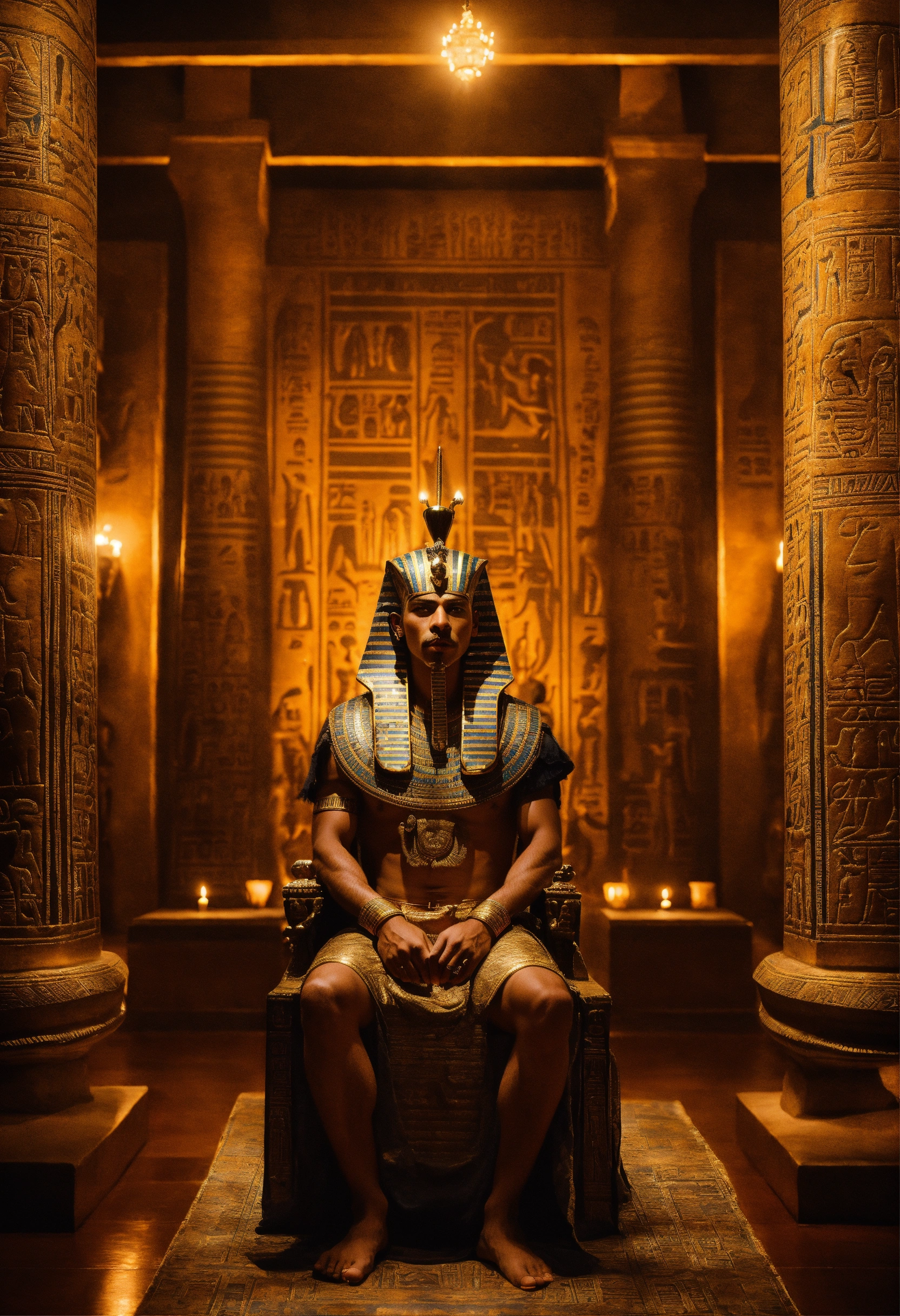 Lexica - Eerie occult portrait Evil ancient Egyptian male Pharaoh in ...