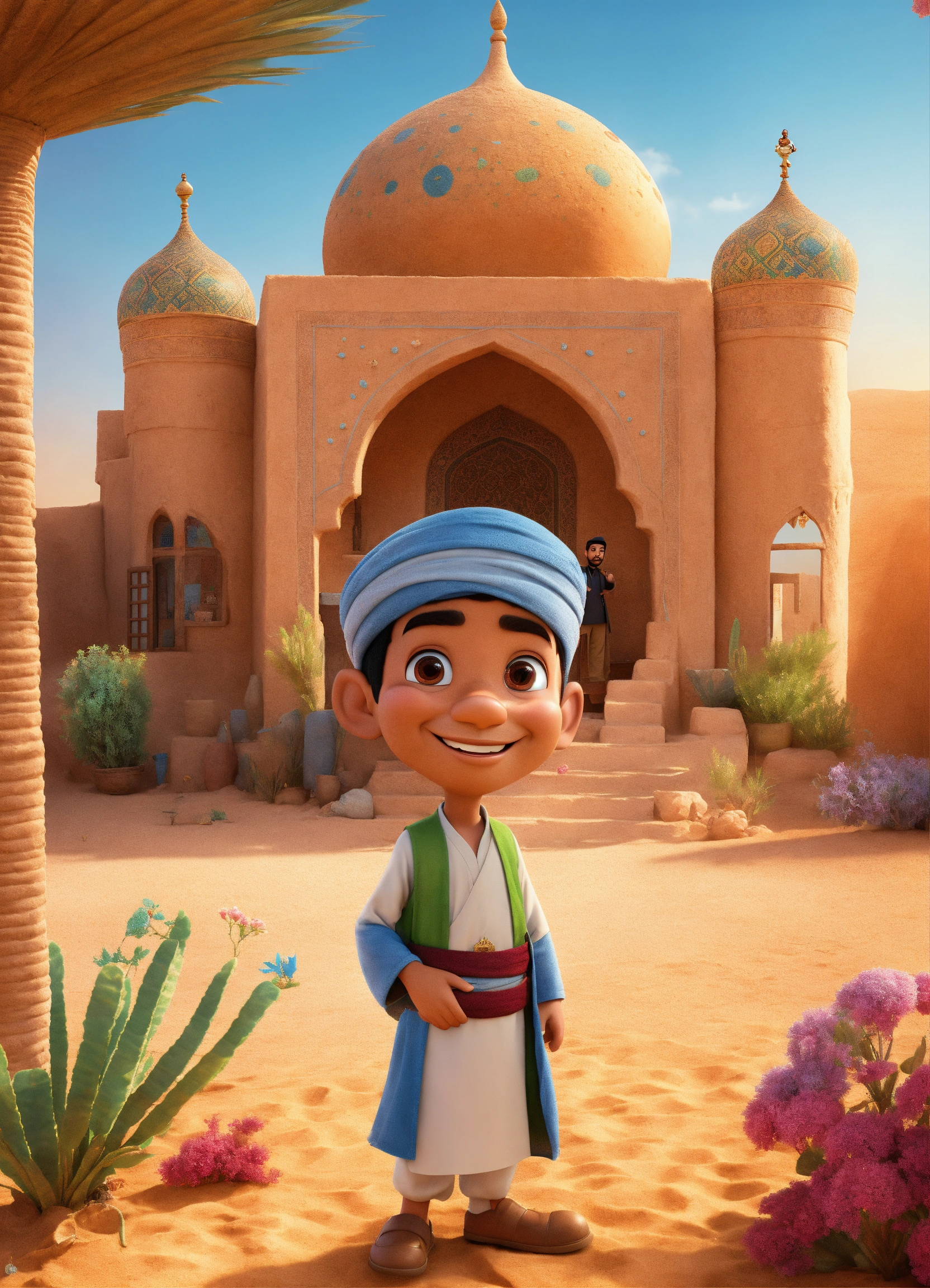 Lexica - Disney Pixar typical poster, 3D Mascot of Islamic Hero as a ...