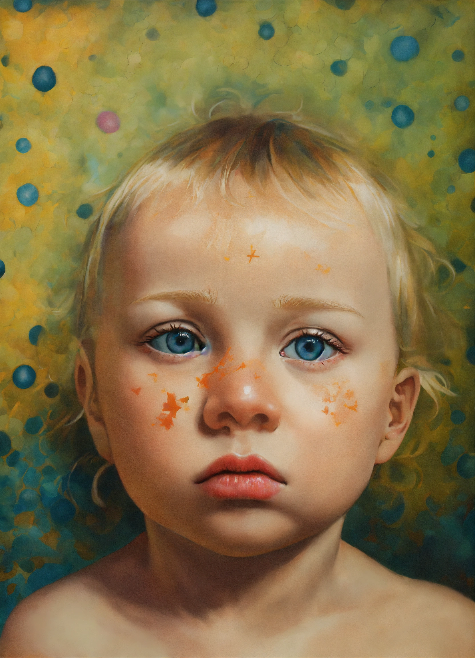 Lexica Cross eyed Toddler With Rash On Face Surrealism Centered