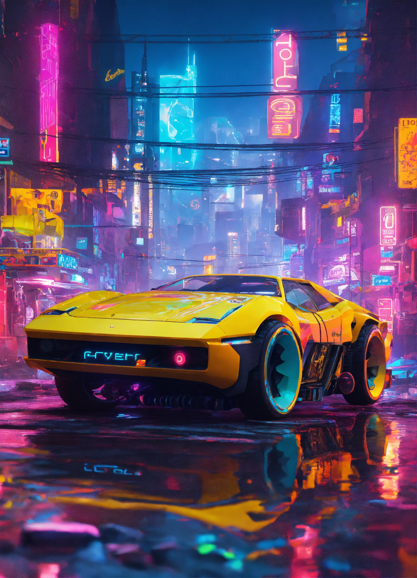 Lexica - Cyber punk cars 3d