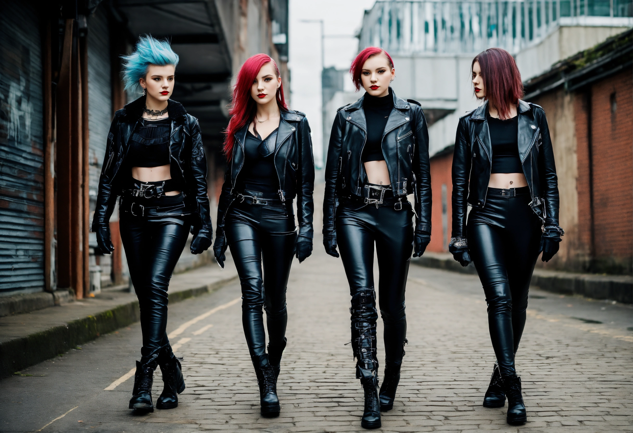 Lexica - Five 20 year old polish female punk fashion bloggers wearing a ...