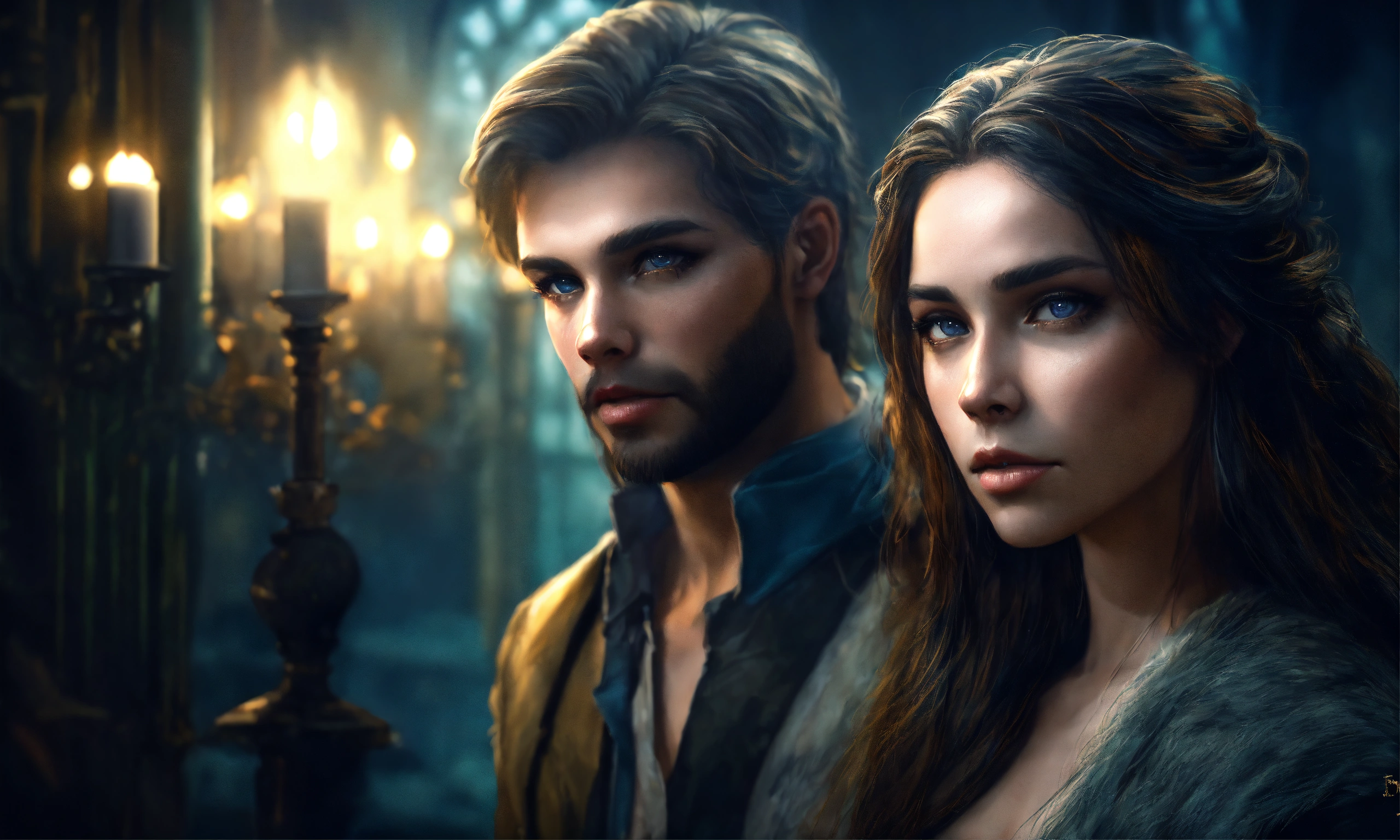 Lexica - Beautiful girl and handsome man in werewolf academy, mystic ...