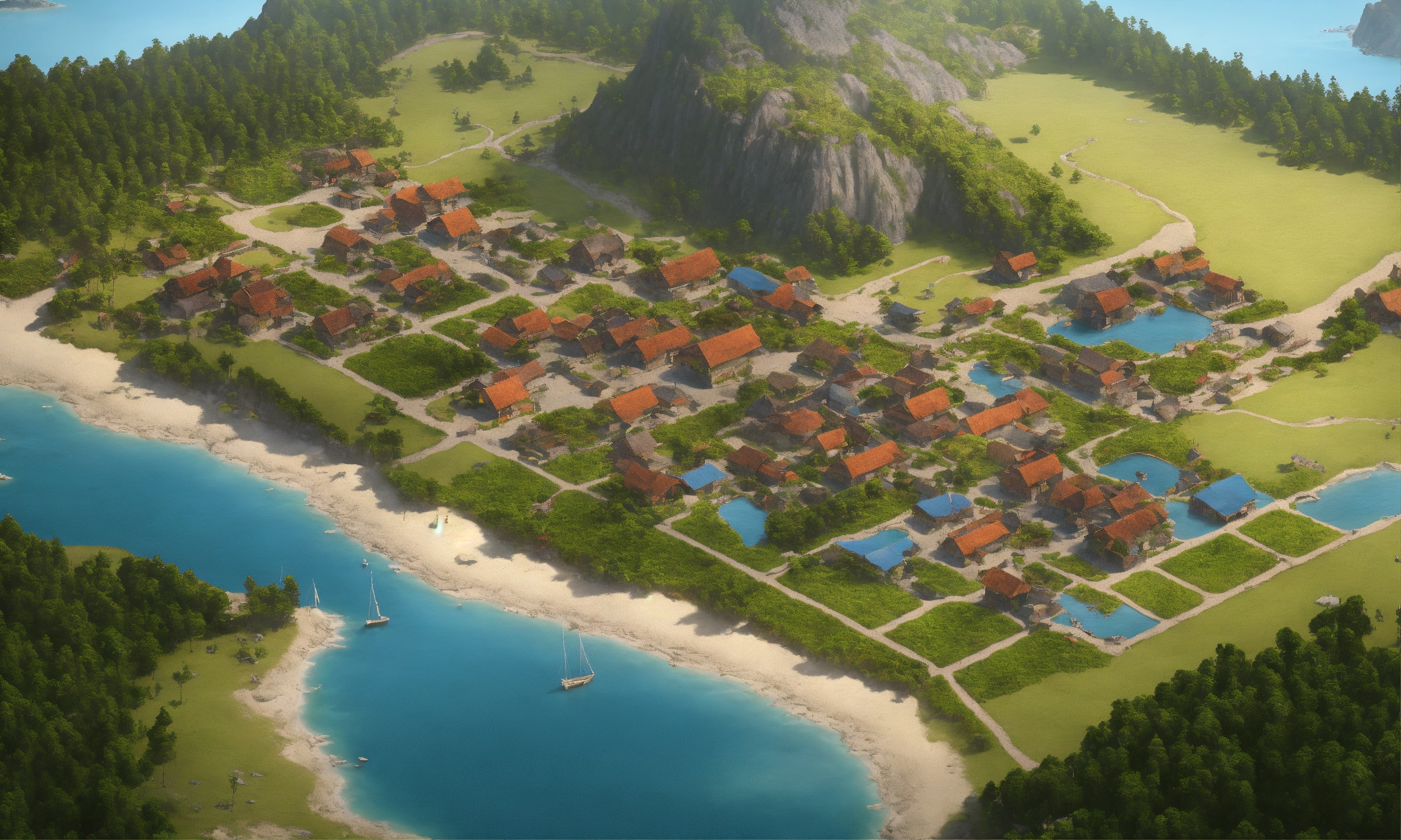 Lexica - Streetmap of coastal Colonial frontier hamlet surrounded by ...