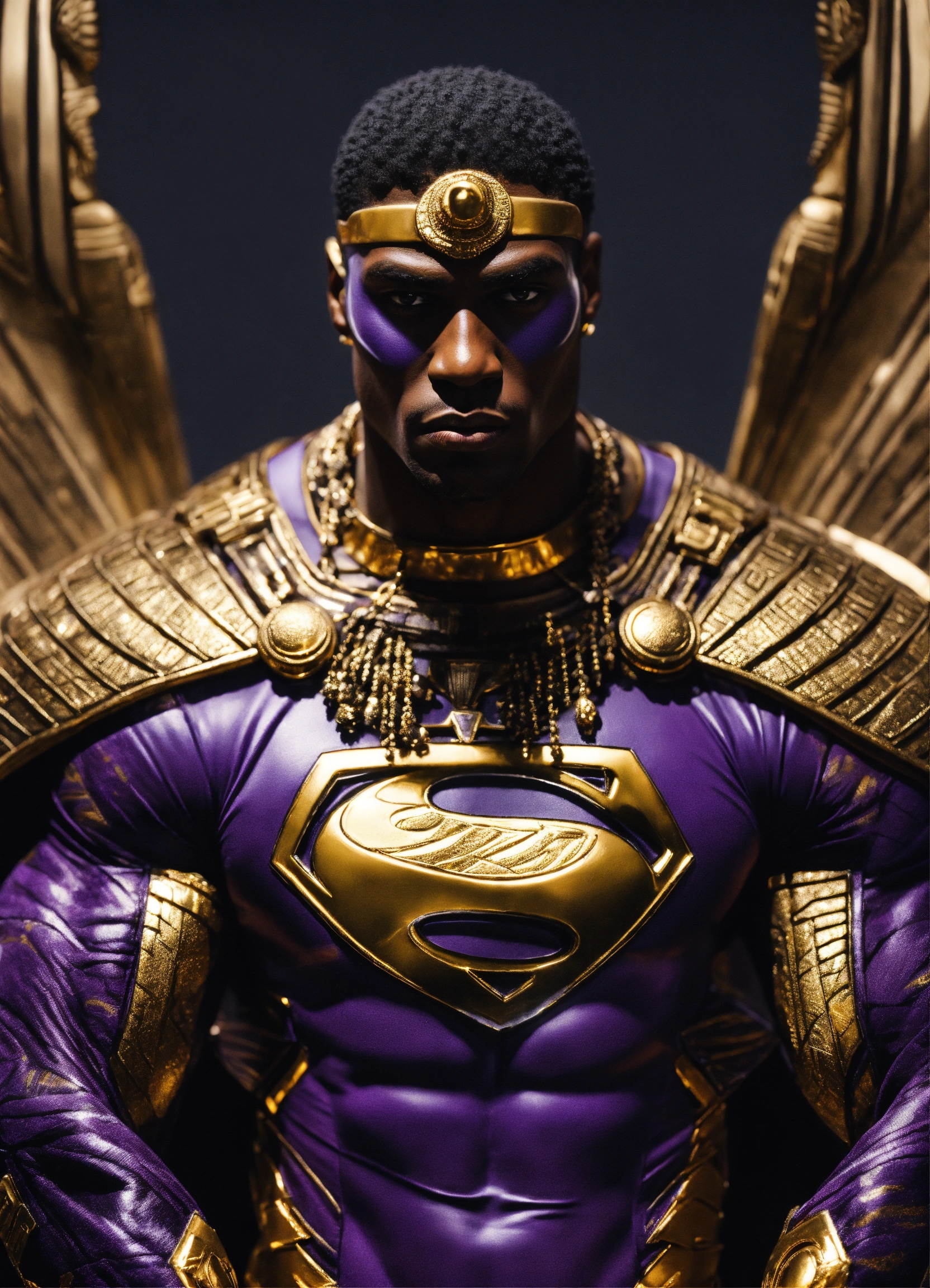 Lexica - Ultra-detailed purple black & gold Egyptian-designed super ...