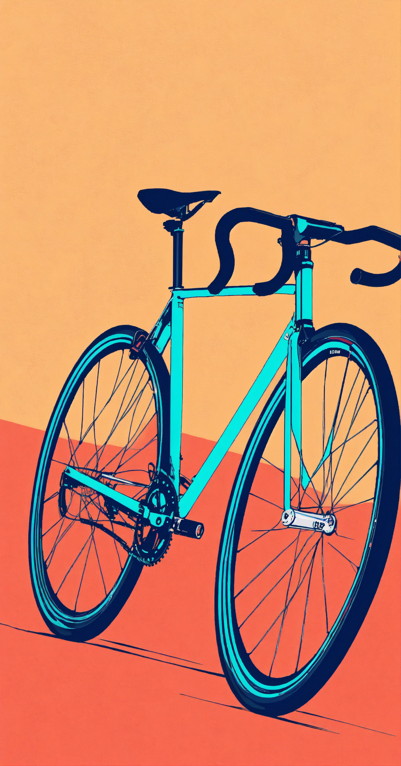 Lexica - A minimalistic illustration of a vintage road bike, capturing ...