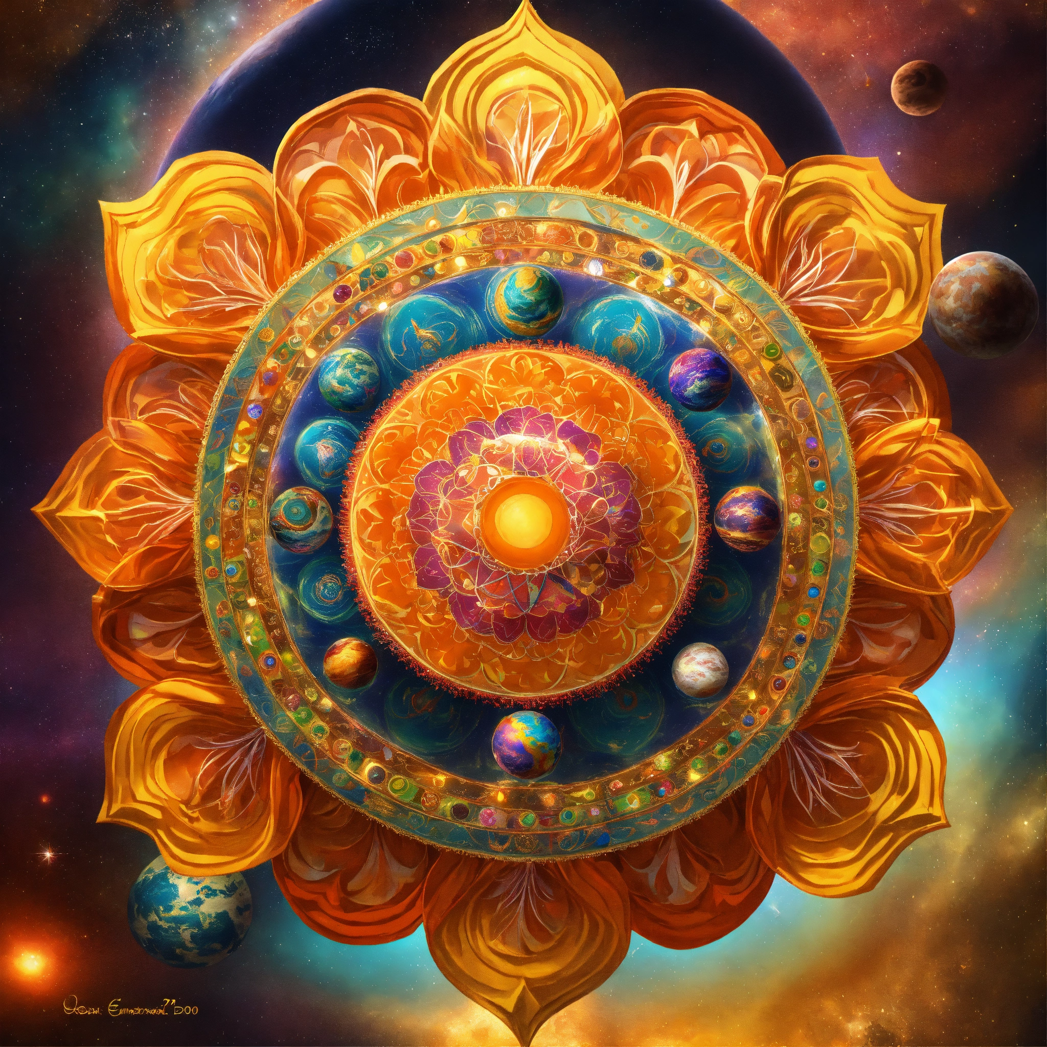 Lexica - Mandala, mandala, Mandala with multiples planets, clouds ...