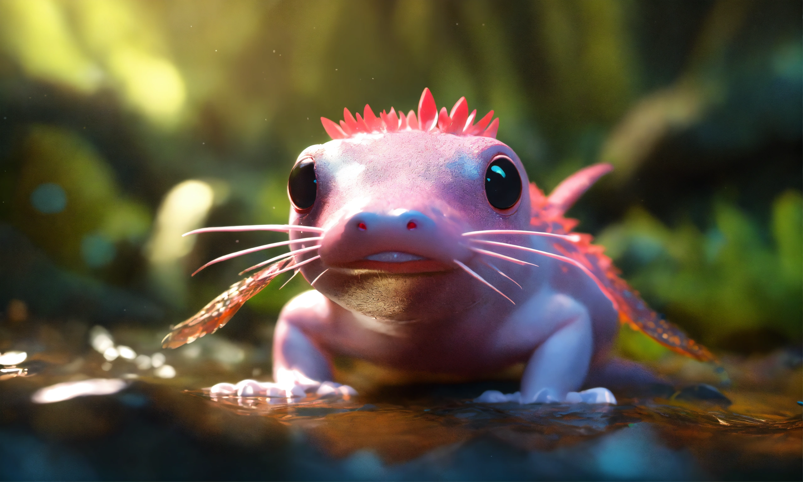 Lexica - Very cute Axolotl hybrid with platypus. 3d render, vray smooth ...