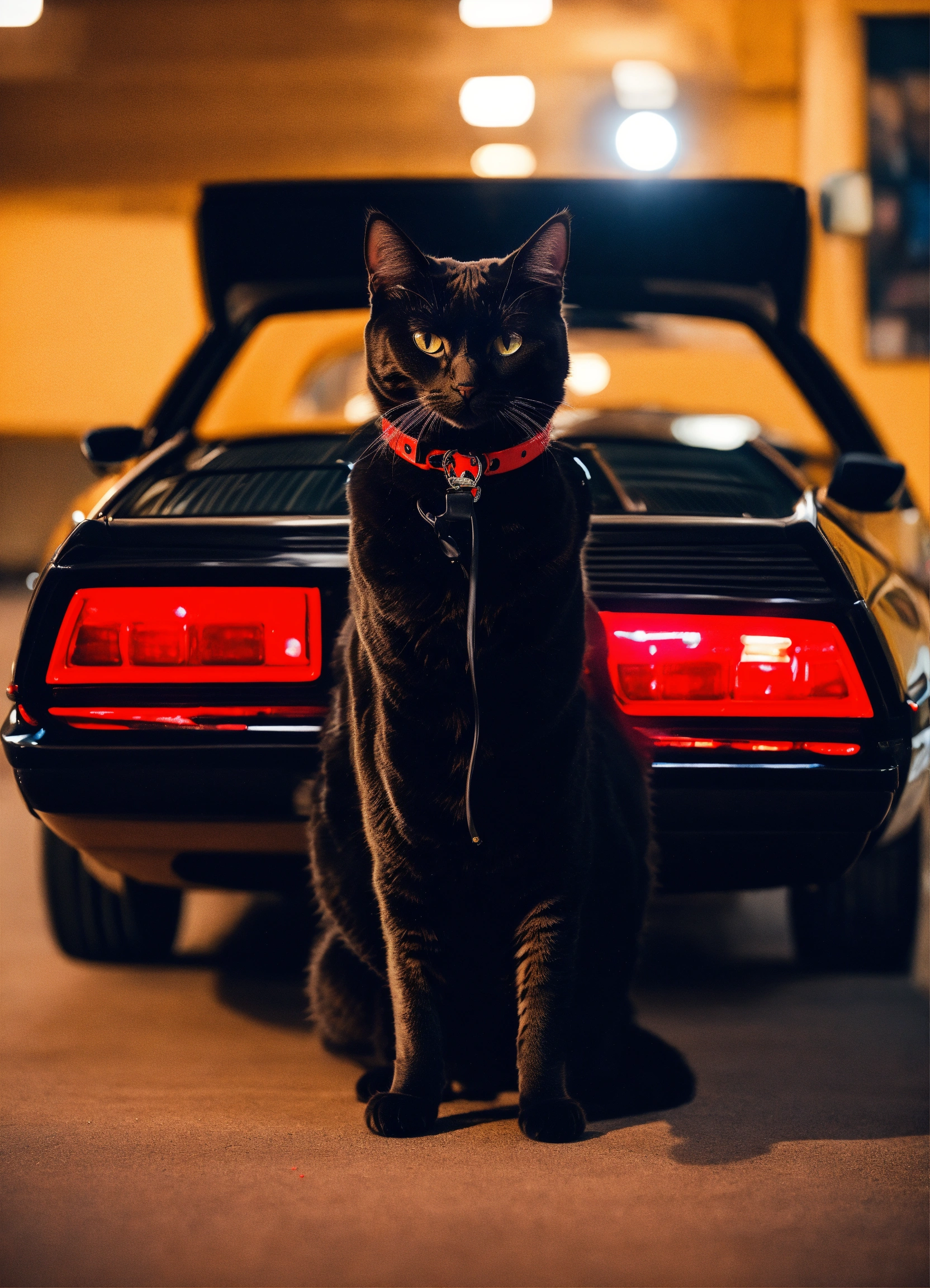 Lexica - Cats Knight Rider car cosplay KITT
