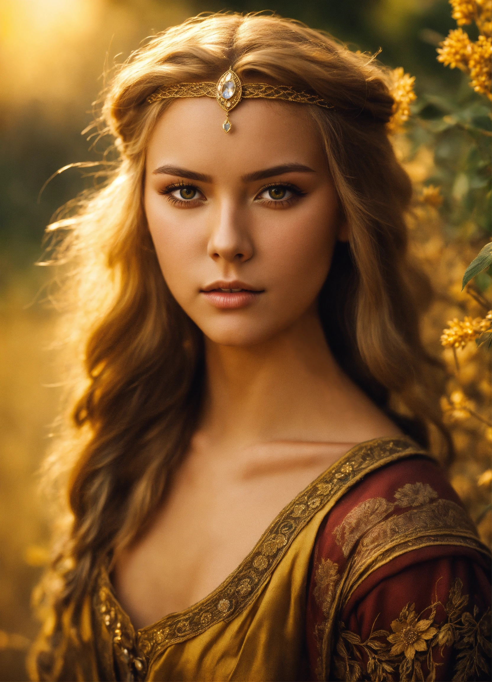 Lexica - Very beautiful girl, big yellow-golden eyes, small slightly ...