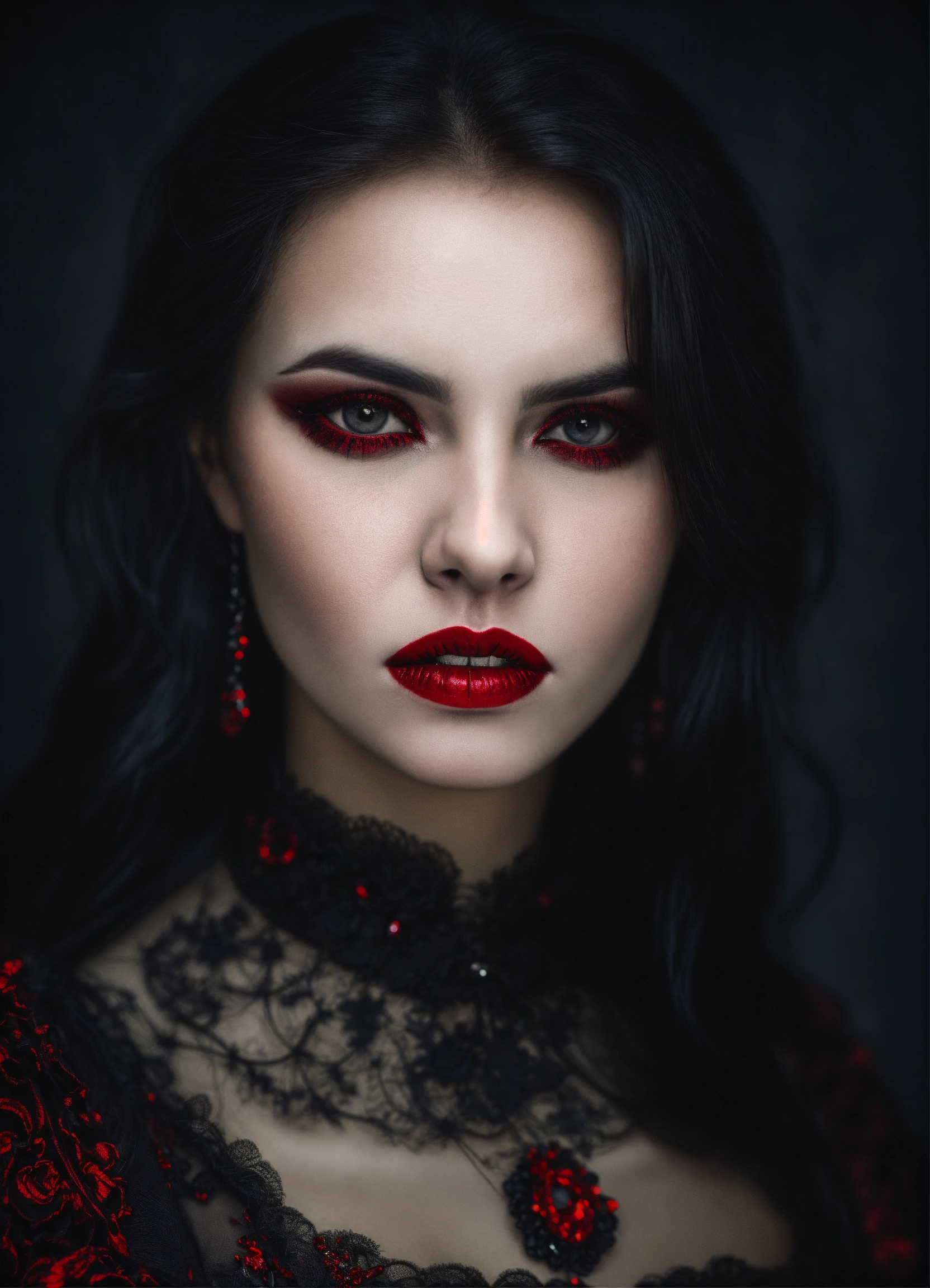Lexica - Photo quality portrait of vampire as a gothic vampire with red ...
