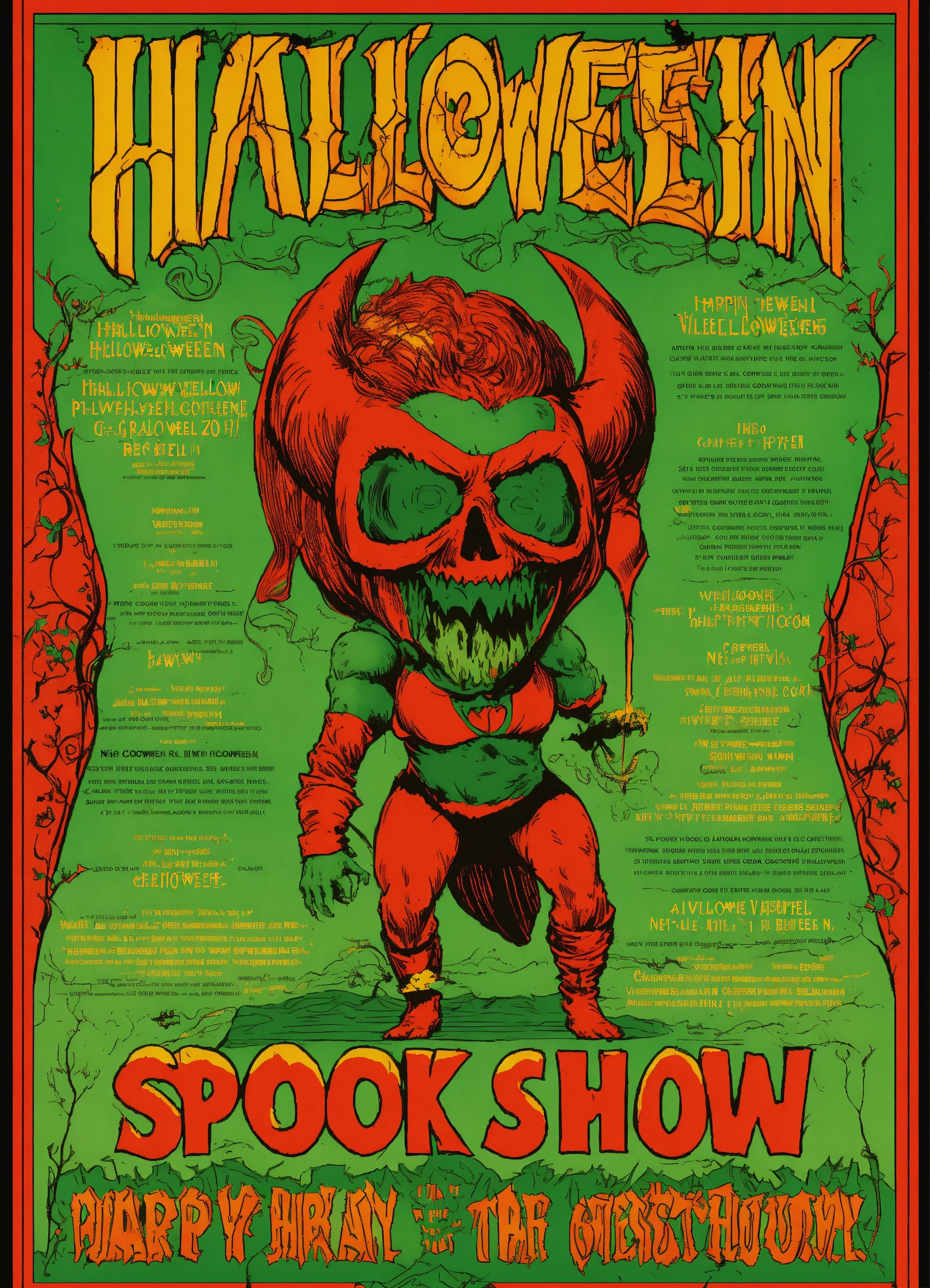 Lexica - Halloween spook show poster, in the style of revived historic ...