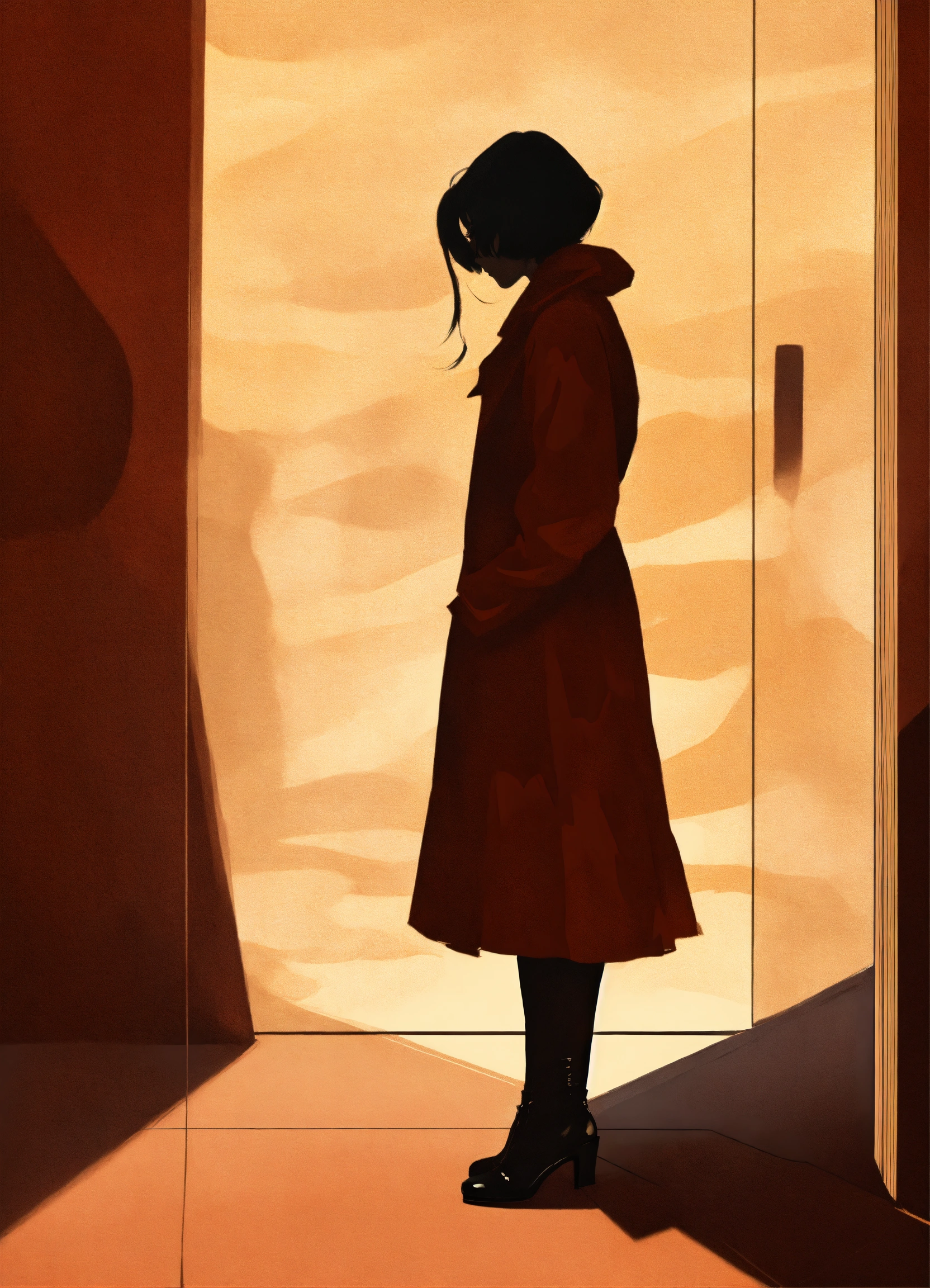Lexica - Illustration, woman, guilty, shadow