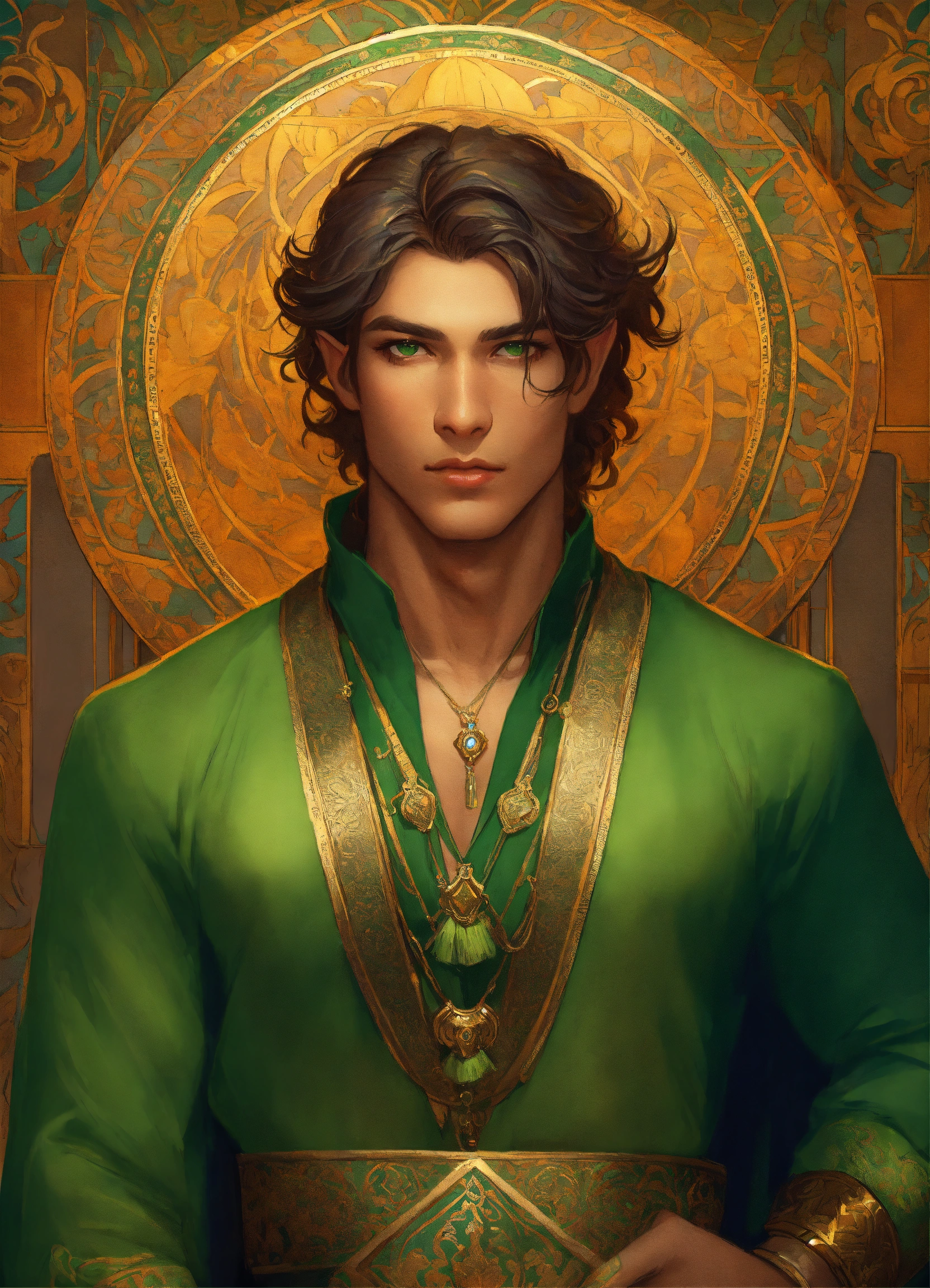 Lexica - Full body portrait of handsome persian elf male scout, high ...