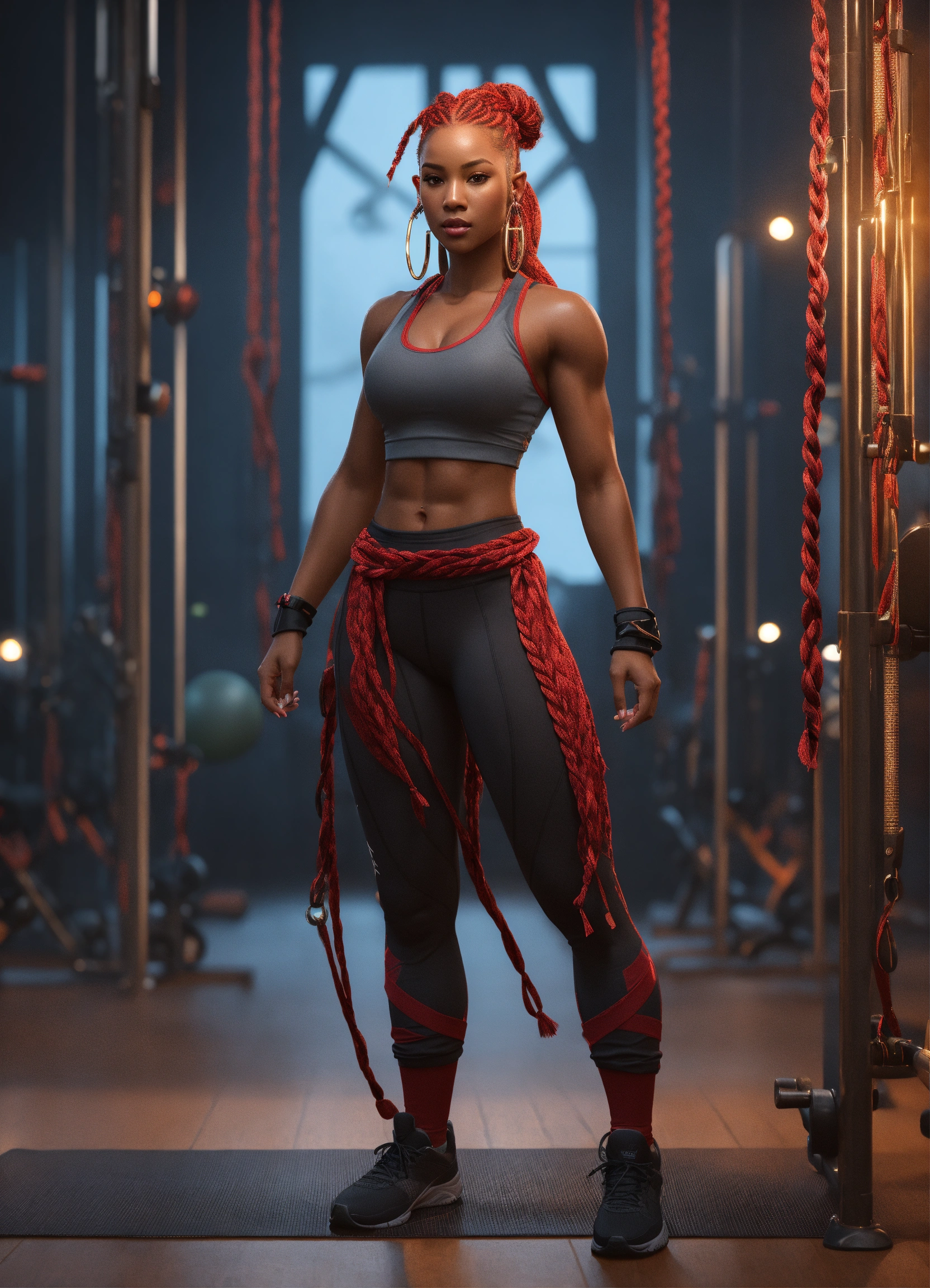 Lexica - Full body of a shapely black female high elf , pointy ears ...