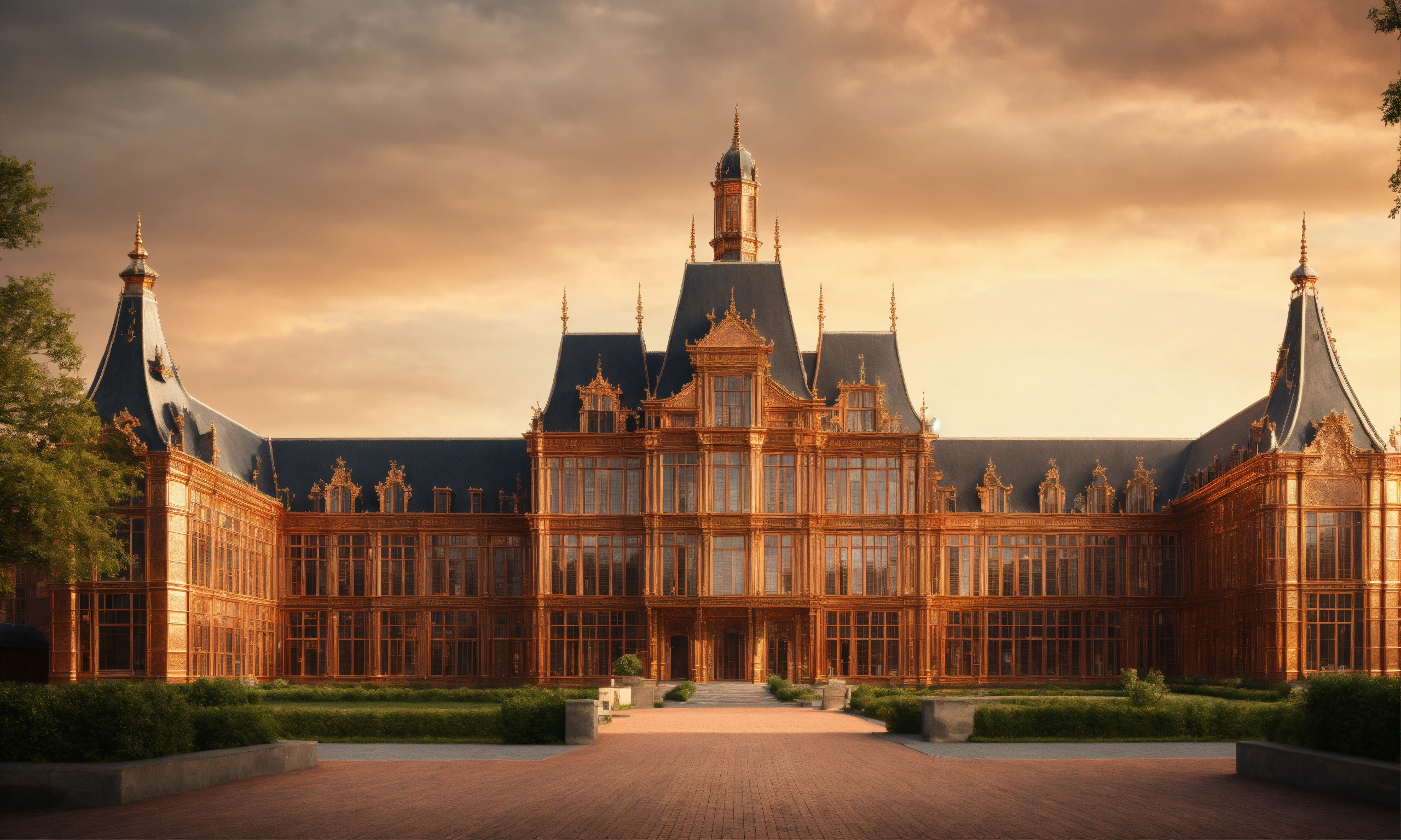 Lexica - Full image of a massive copper palace, dutch architecture ...