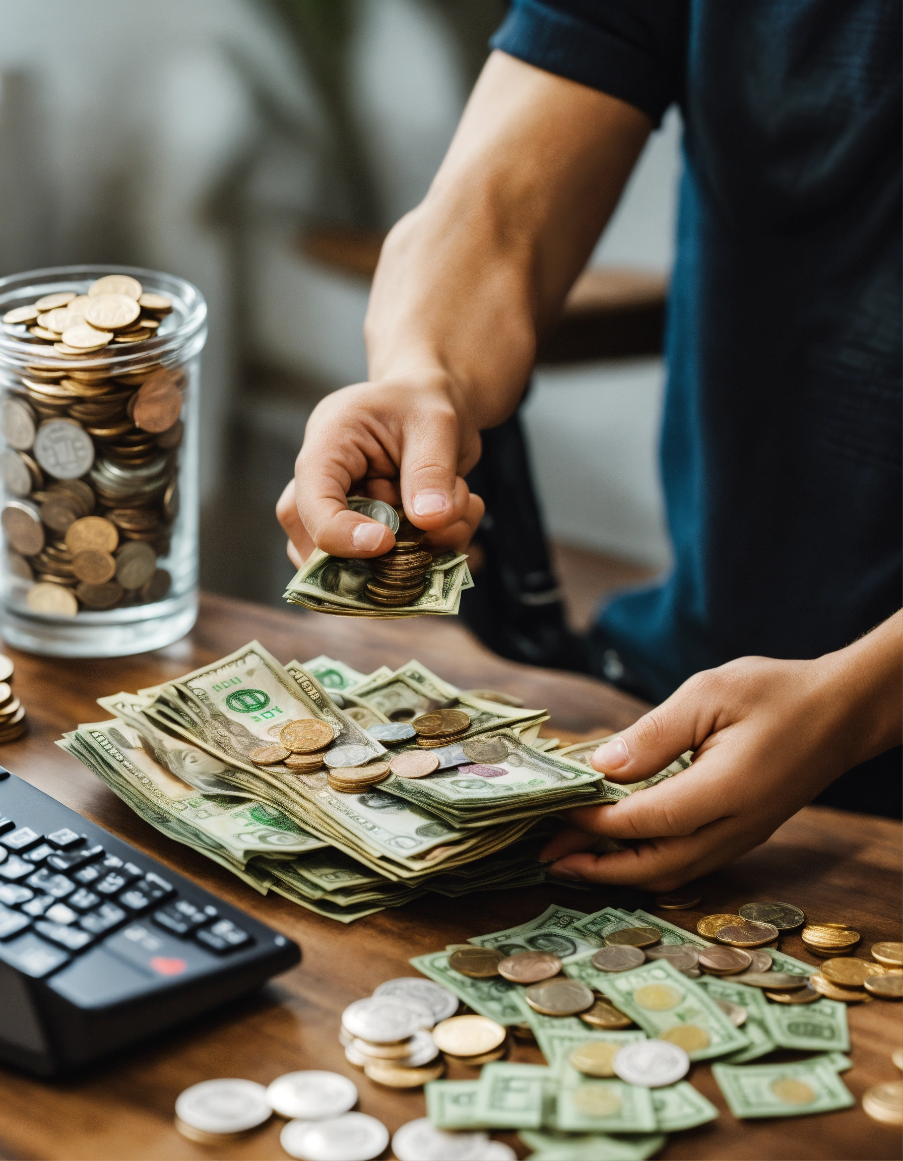 Lexica - A person with computer counting money and happy and with ...