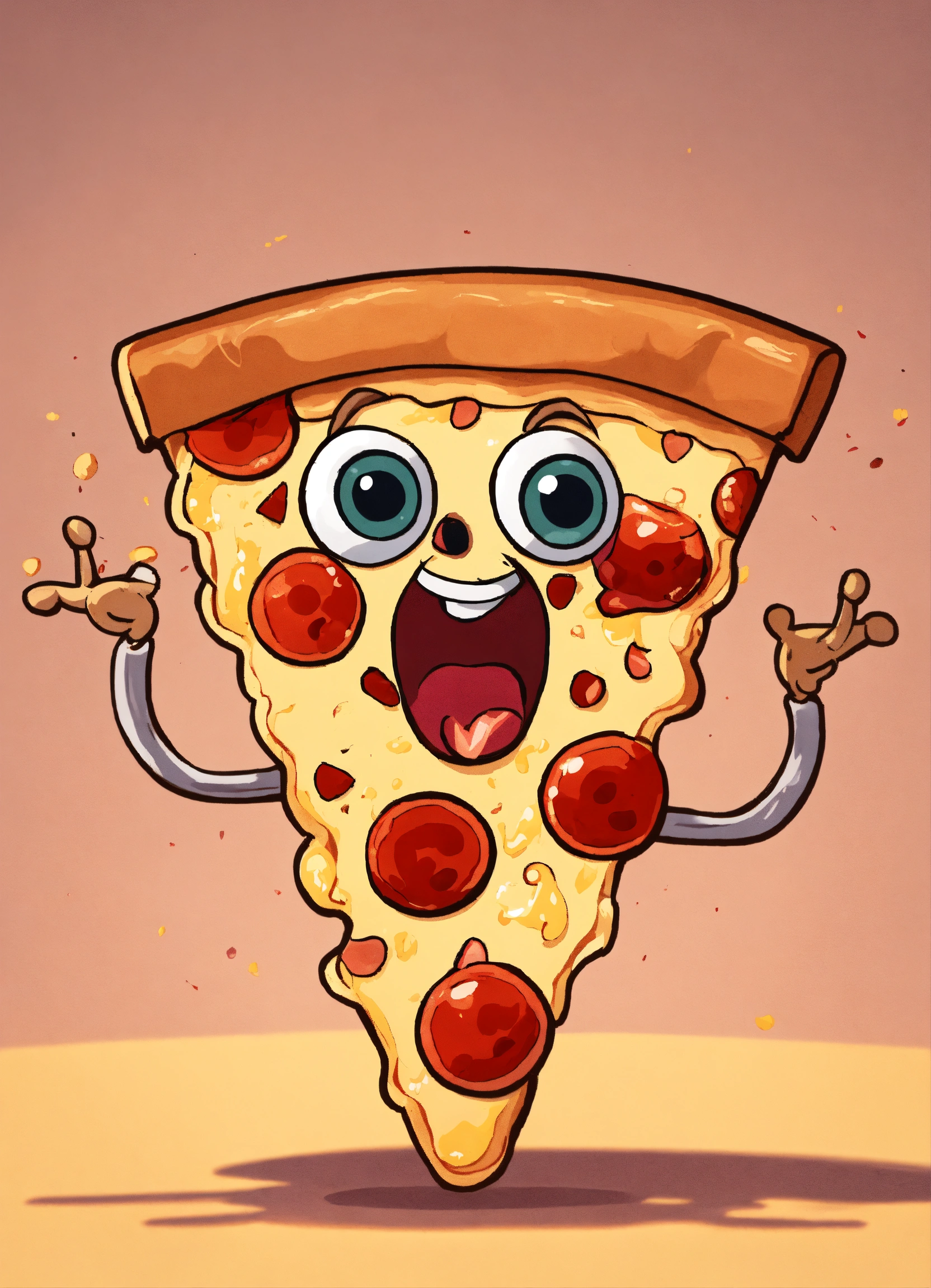 Lexica - Slice of CARTOON STYLE animated pizza that looks pretty and ...