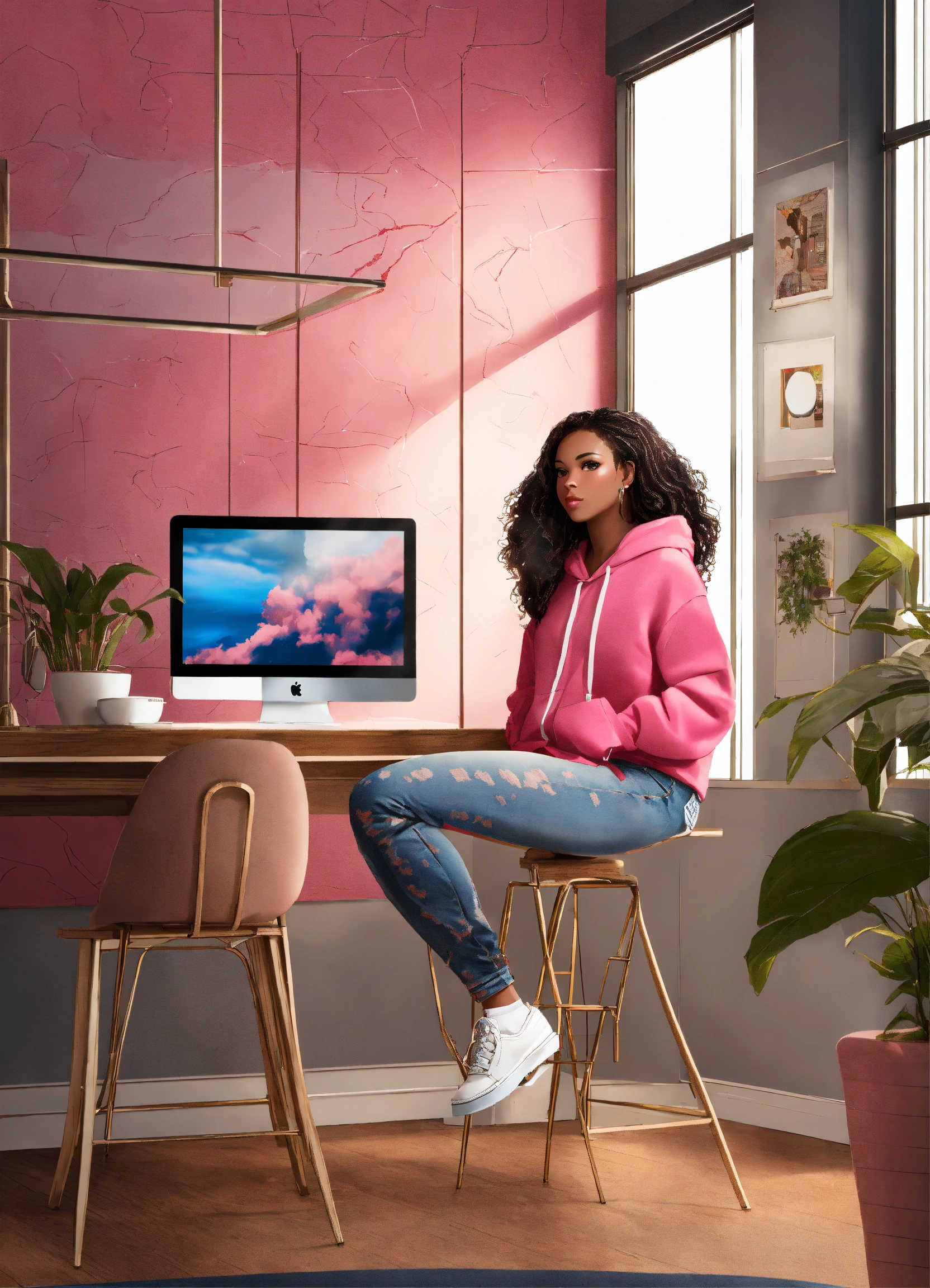 Lexica - Realistic Digital illustration capturing an interior space ...