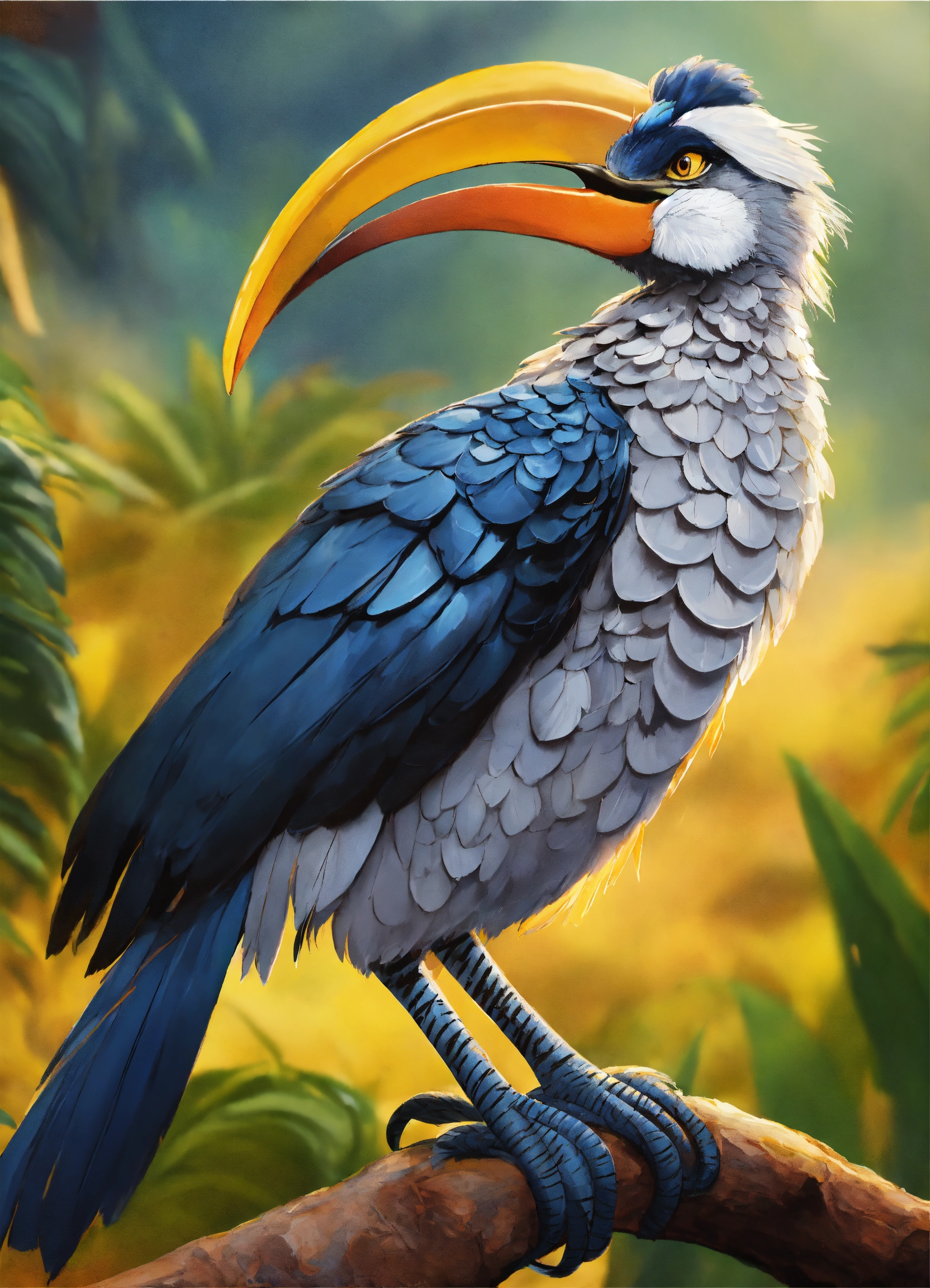Lexica - Zazu yellow-billed hornbill, big-tailed bird, from Disney's ...