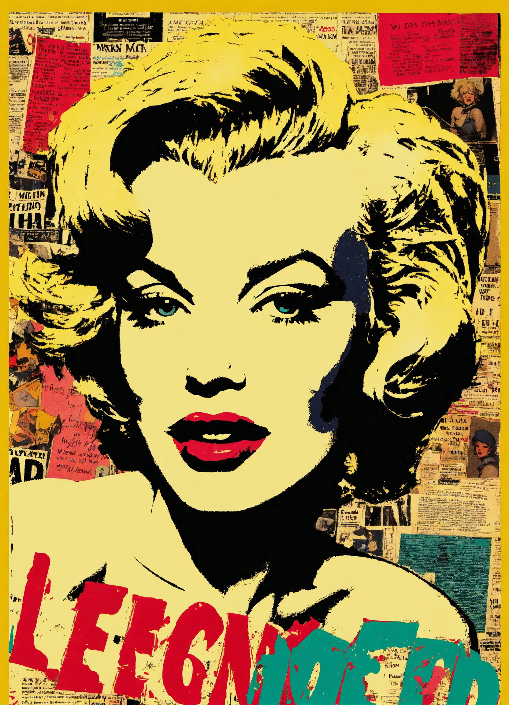 Lexica - A headline saying "LEGEND", Newspaper texture art, grunge ...