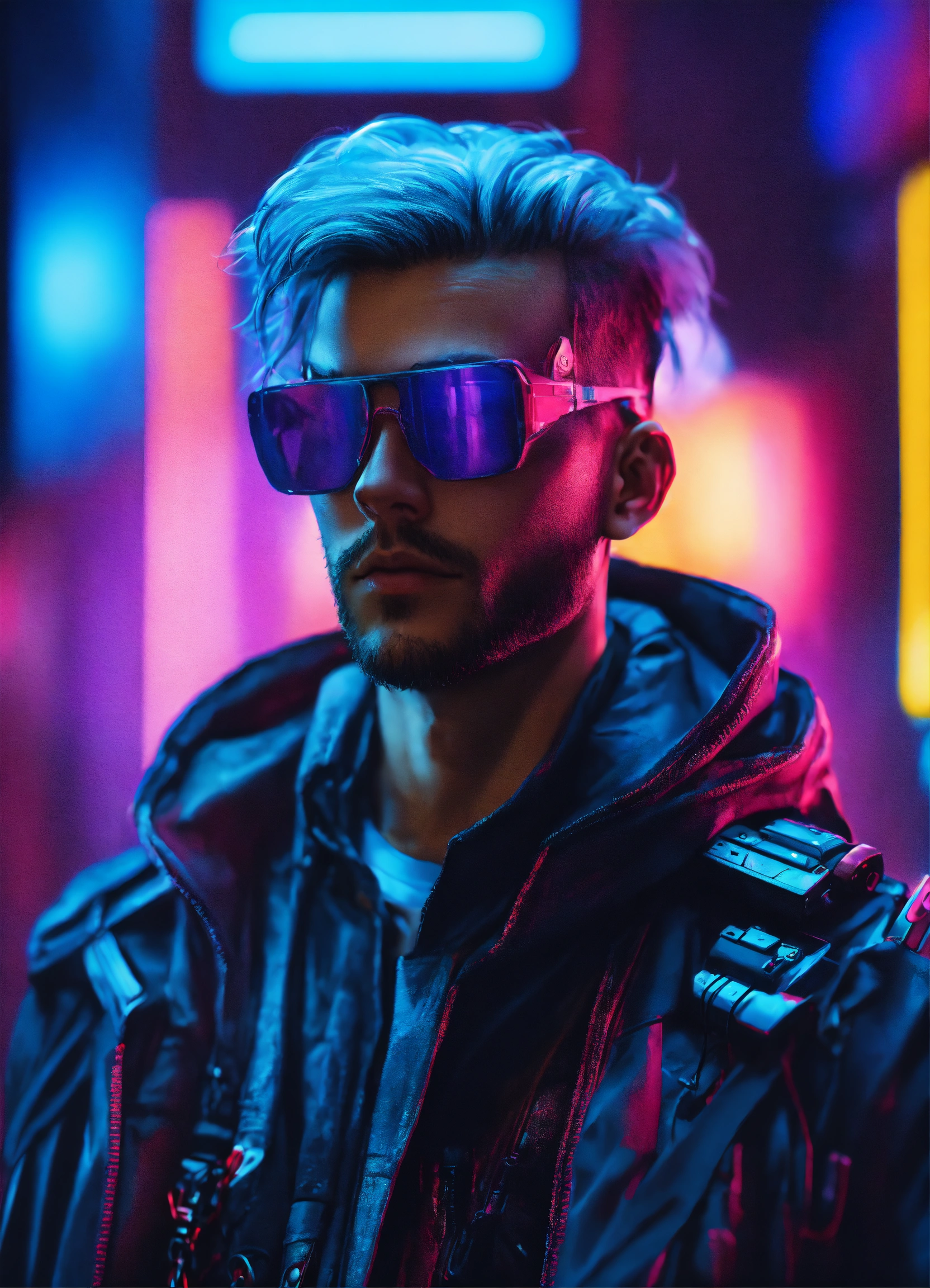 Lexica - Cinematic photography cyberpunk style male visionary leader ...