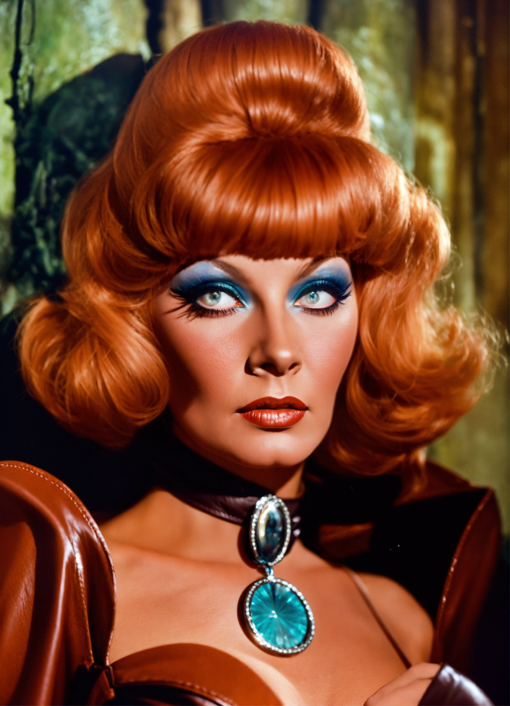 Lexica - Endora the witch in leather hypnotizing you with her evil hyptizing eyes